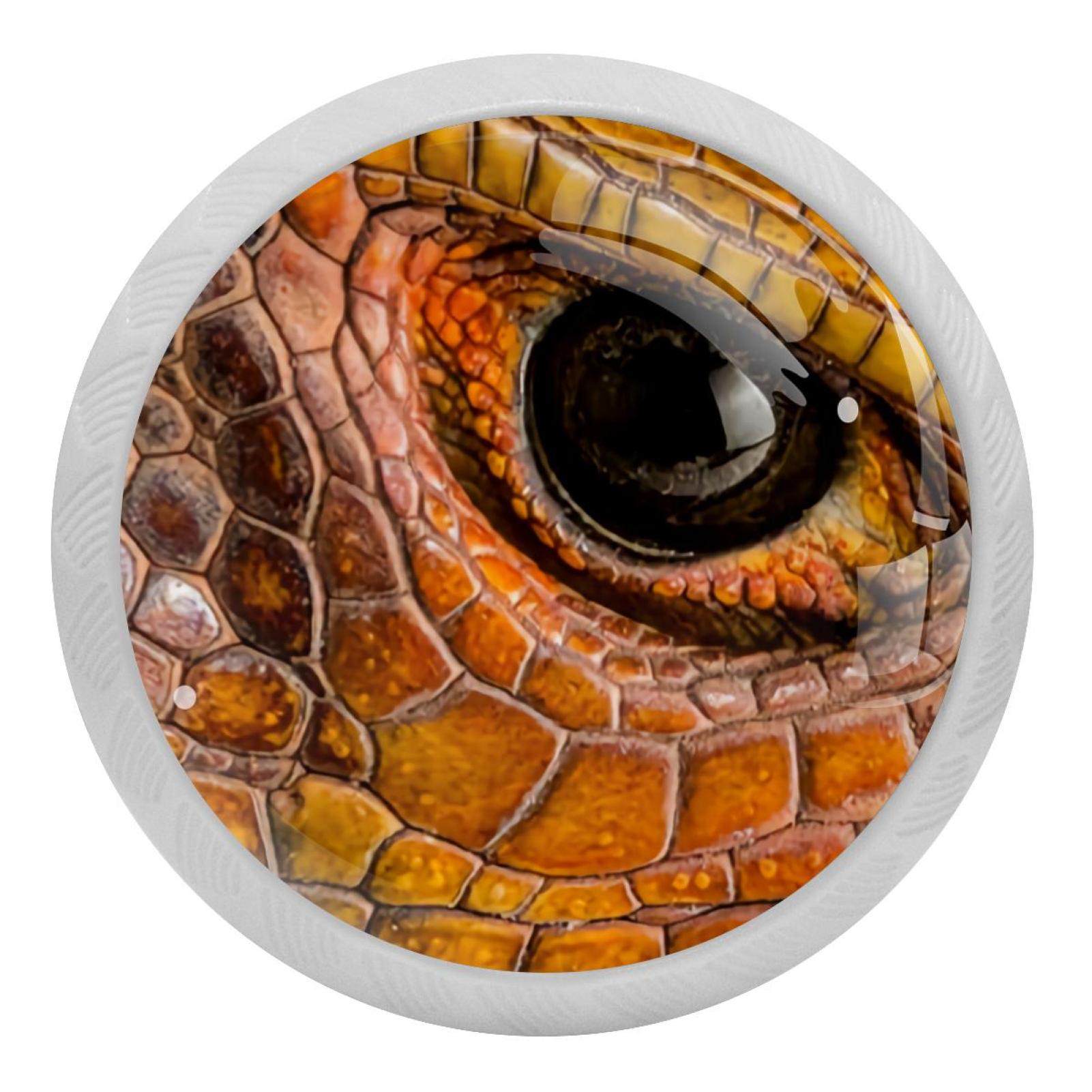 Snake Viper Eyes Decoration Pattern 4PCS Cabinet Knobs Pulls ...