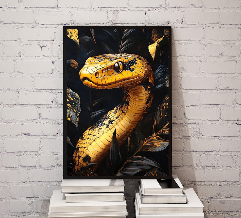 Snake Wall Art Exotic Snake Print Wildlife Nature Wall Art Jungle Decor ...