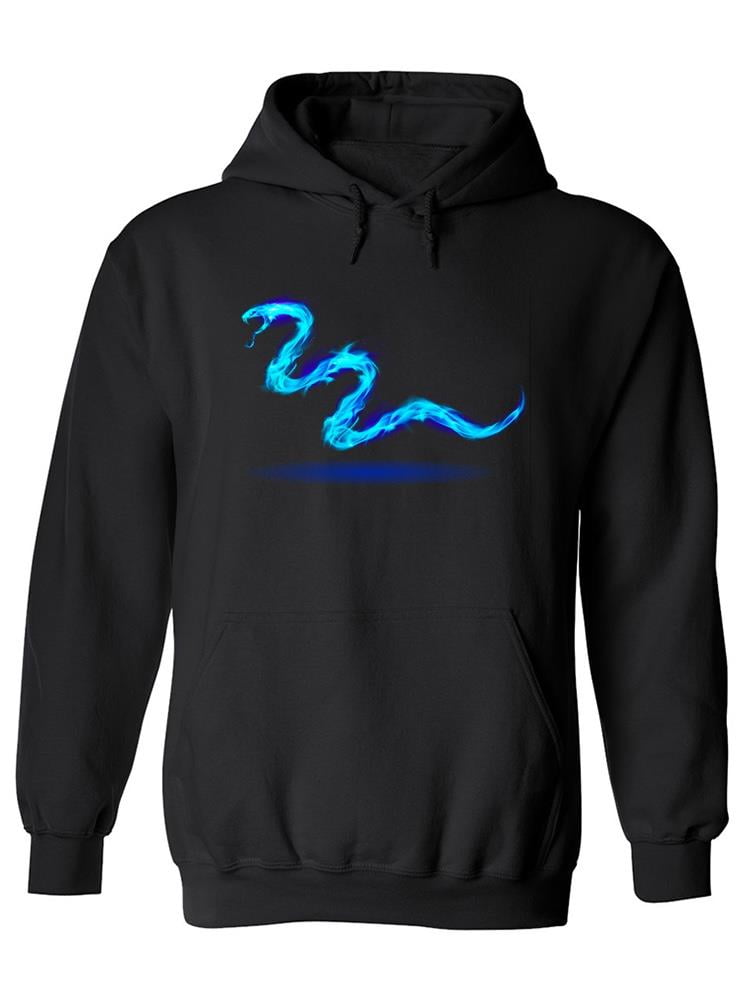 Snake With Blue Fire Hoodie Men -Image by Shutterstock, Male x-Large ...