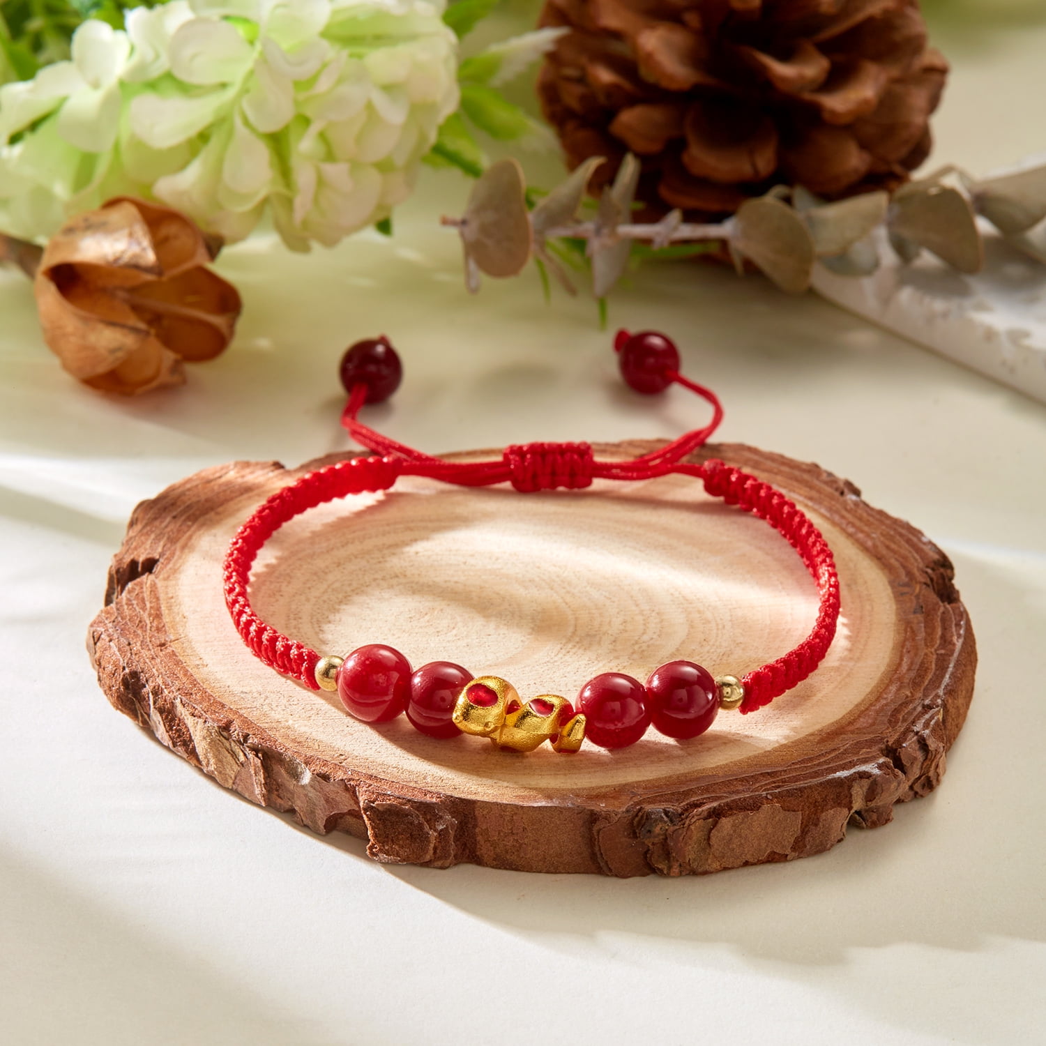 Snake Year Bracelet For Women and Men Lucky Red Handwoven Rope Bracelet ...