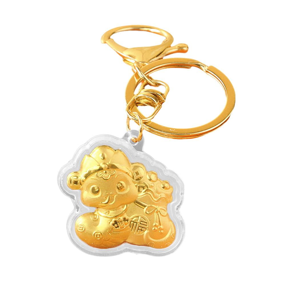 Snake Year Gold Foil Good Luck Keychain Cartoon Snake Year of Fortune ...