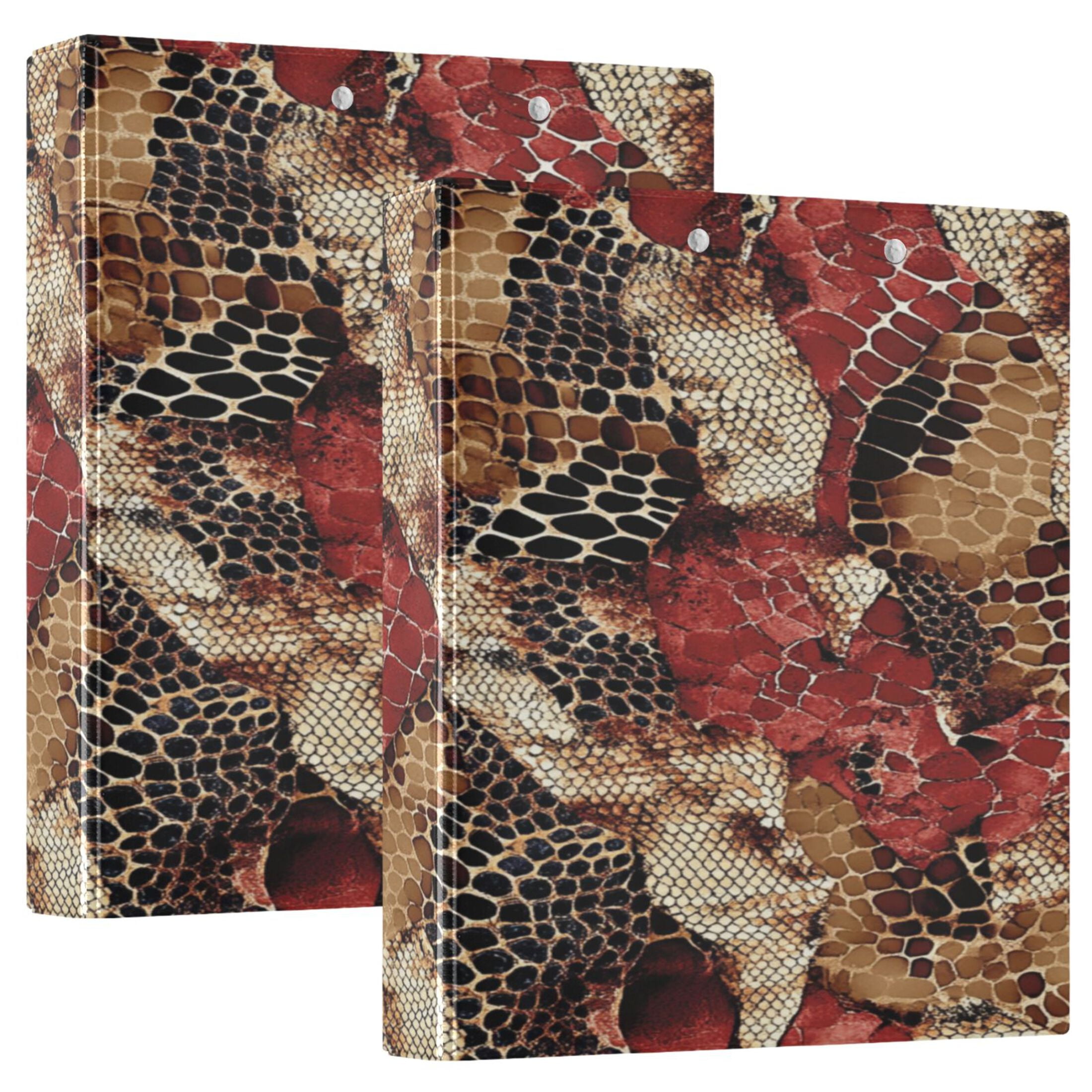 Snake-skin Print Pattern 3 Ring Hardcover Binders 1.5in Round Rings for ...