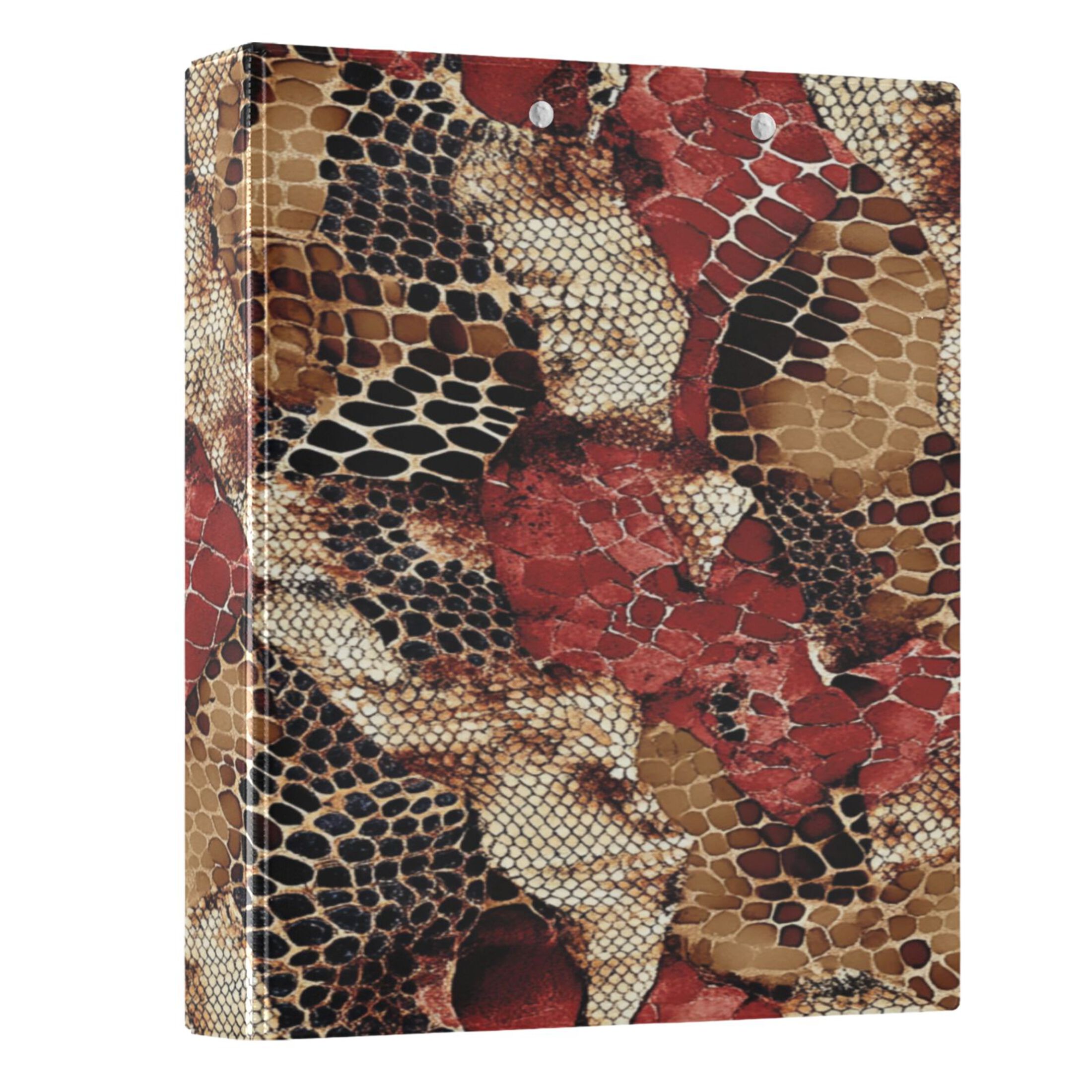 Snake-skin Print Pattern 3 Ring Hardcover Binders 1.5in Round Rings for ...