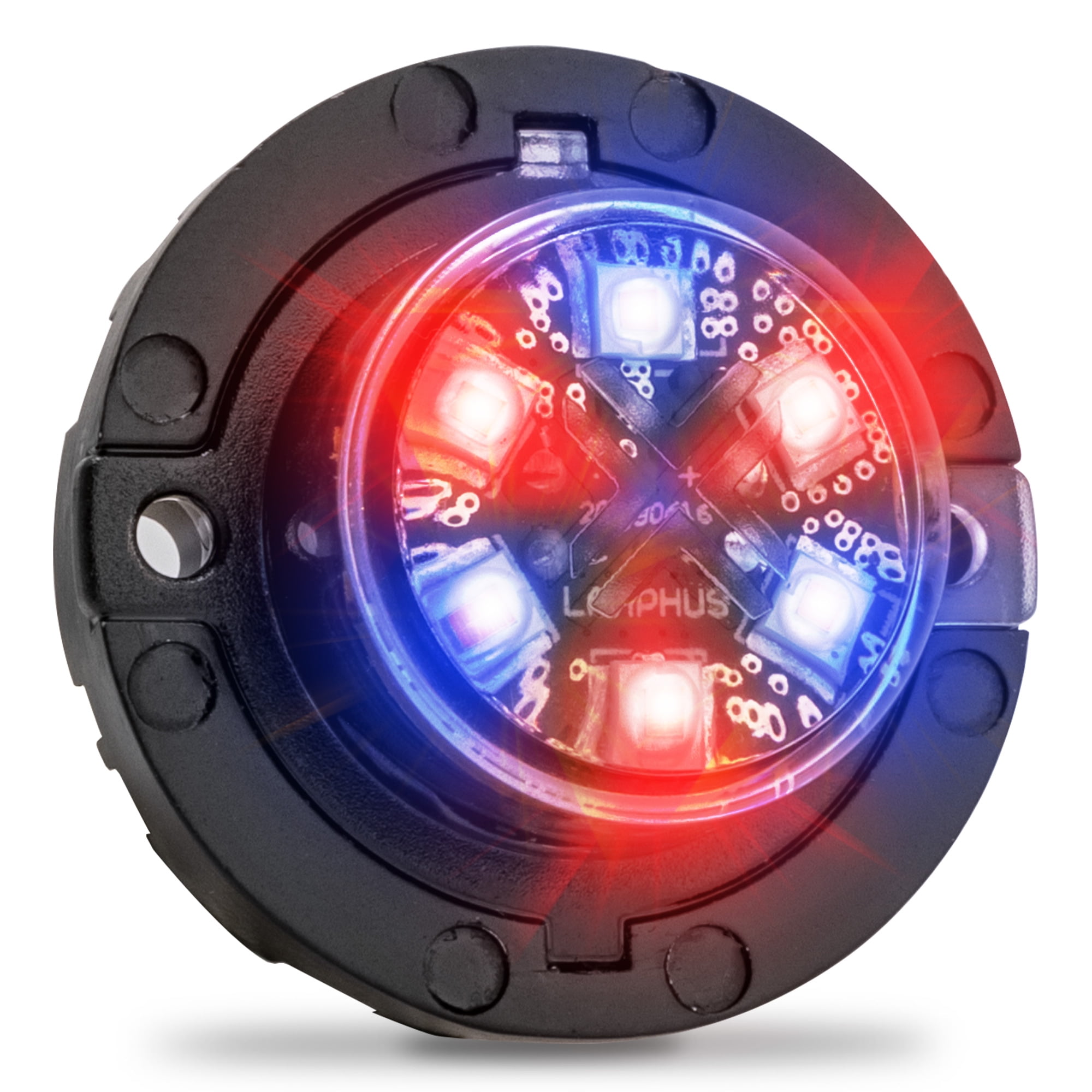 SnakeEye III BLUE RED LED Hideaway Strobe Light [SAE Class 1] [IP67 Waterproof] [72 Flash Modes ...