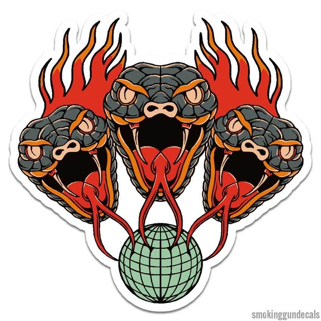 Snakes Earth Globe Sticker Indoor Outdoor Phone Decal Water Bottle ...