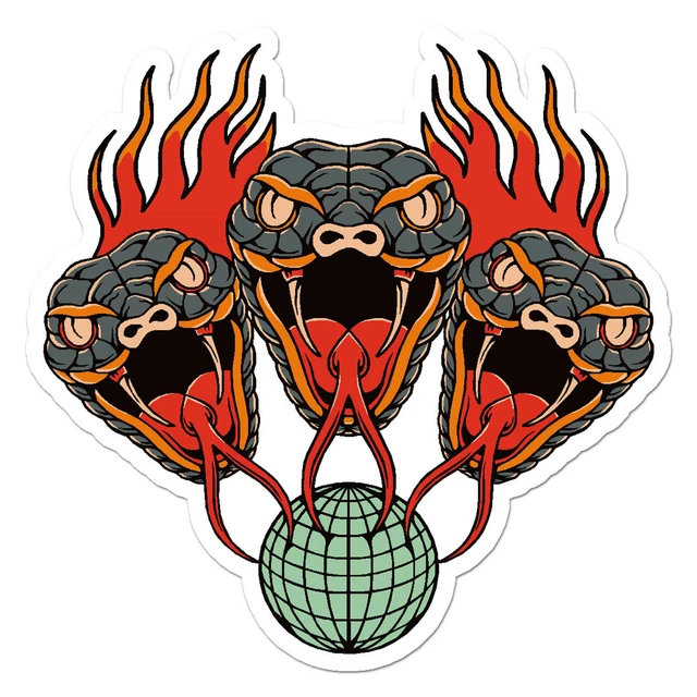 Snakes Earth Globe Sticker Phone Decal Water Bottle Stickers Car Decals ...