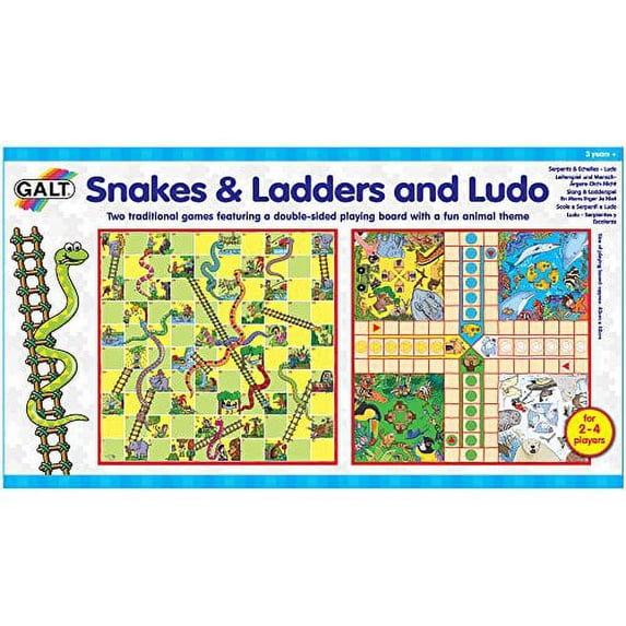 Galt America, Snakes & Ladders and Ludo Board Game, Double-sided ...