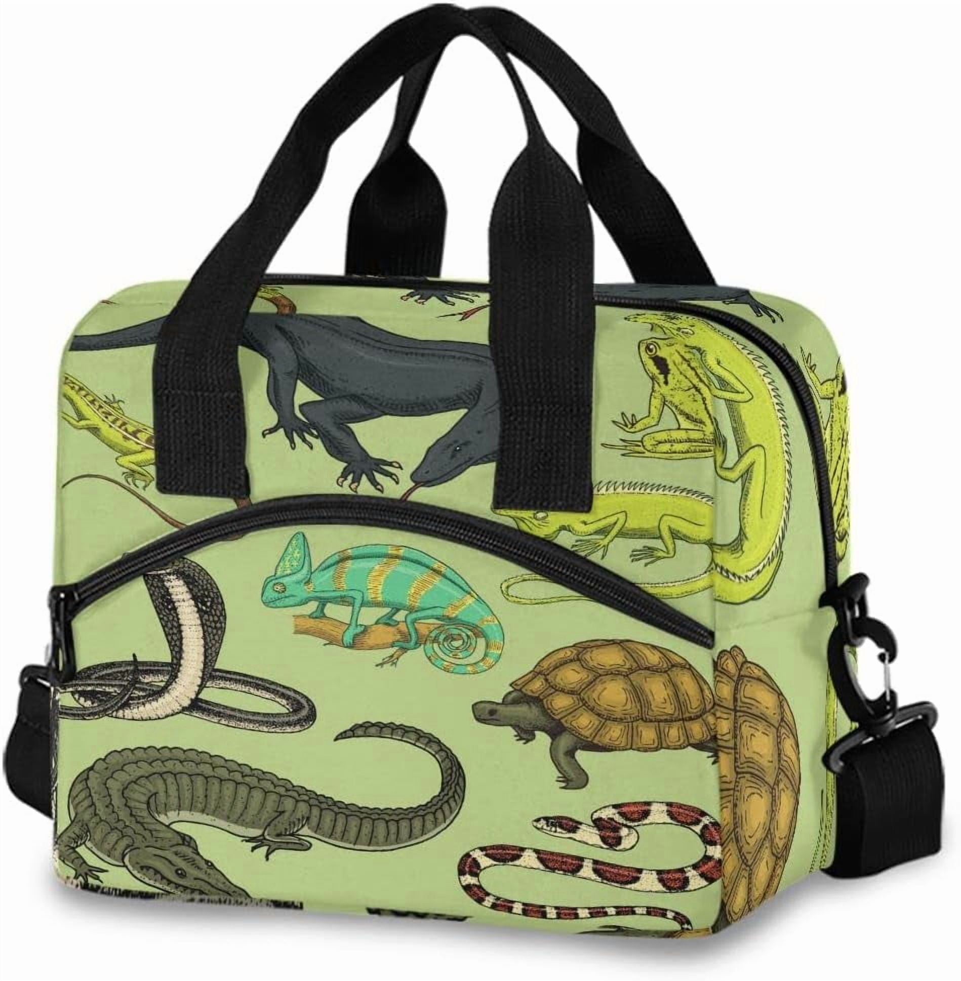 Snakes Lizard Chameleon and Turtle Animal Lunch Bag Insulated Lunch Box ...