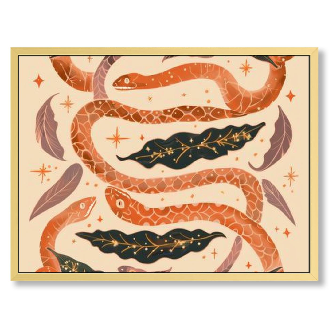 Snakes Poster - Retro Reptile Print - Trendy Art - Modern Art - Boho ...