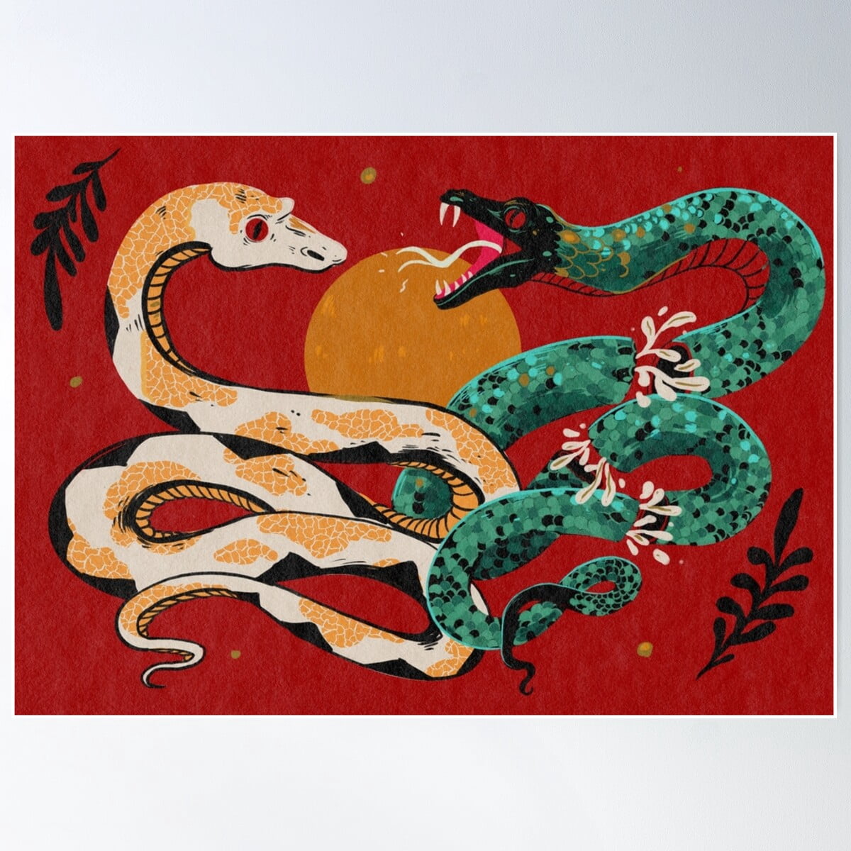 Snakes Poster Wall Art, Modern Wall Decor For Living Room Bedroom ...