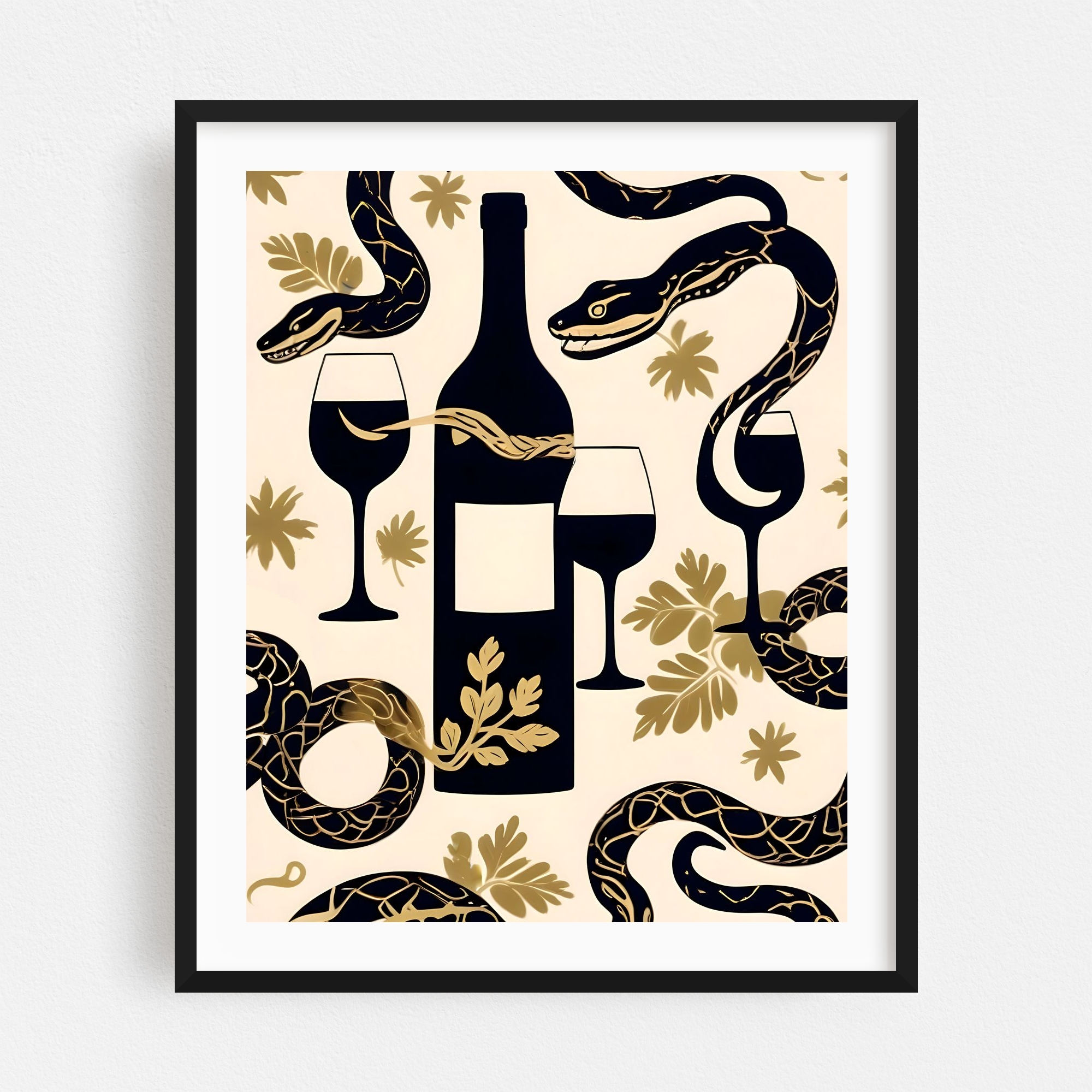Snakes & Wines - India Digital Art Modern Art Surrealism Pattern ...