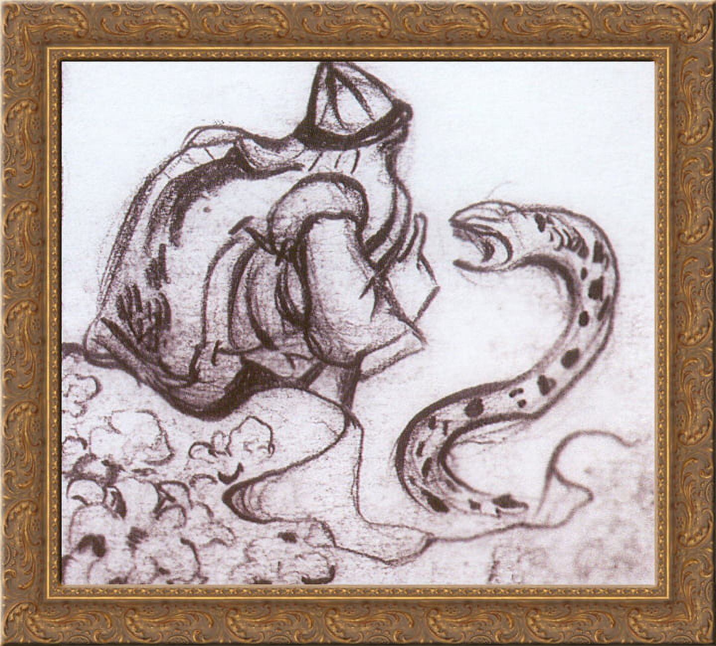 Snakes facing (Whisperer a serpent) 24x20 Gold Ornate Wood Framed ...