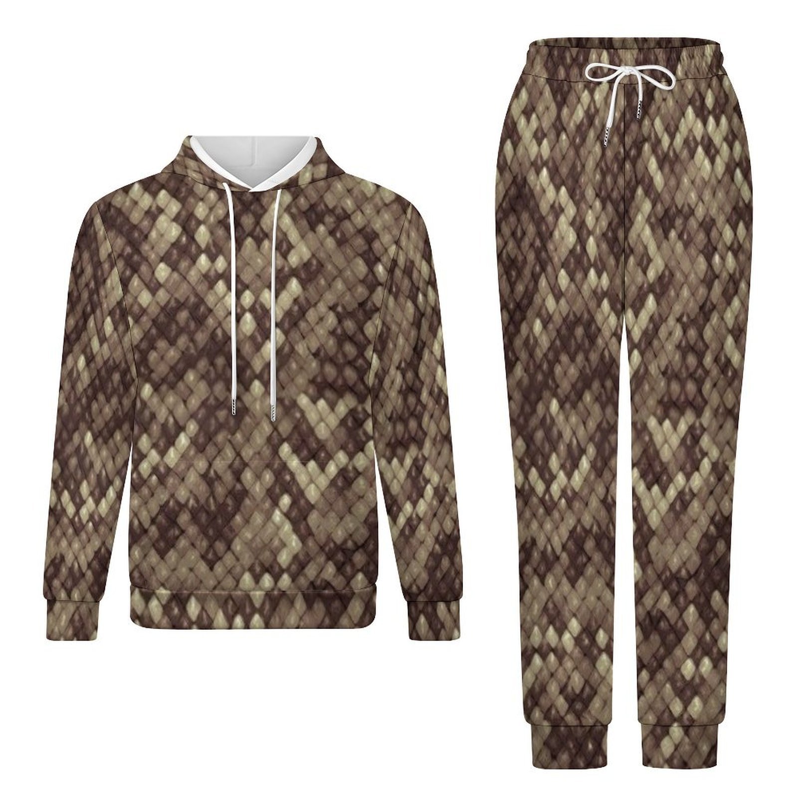 Snakeskin Brown Hoodie And Pants Set Tracksuit Men Women Clothing Suit ...