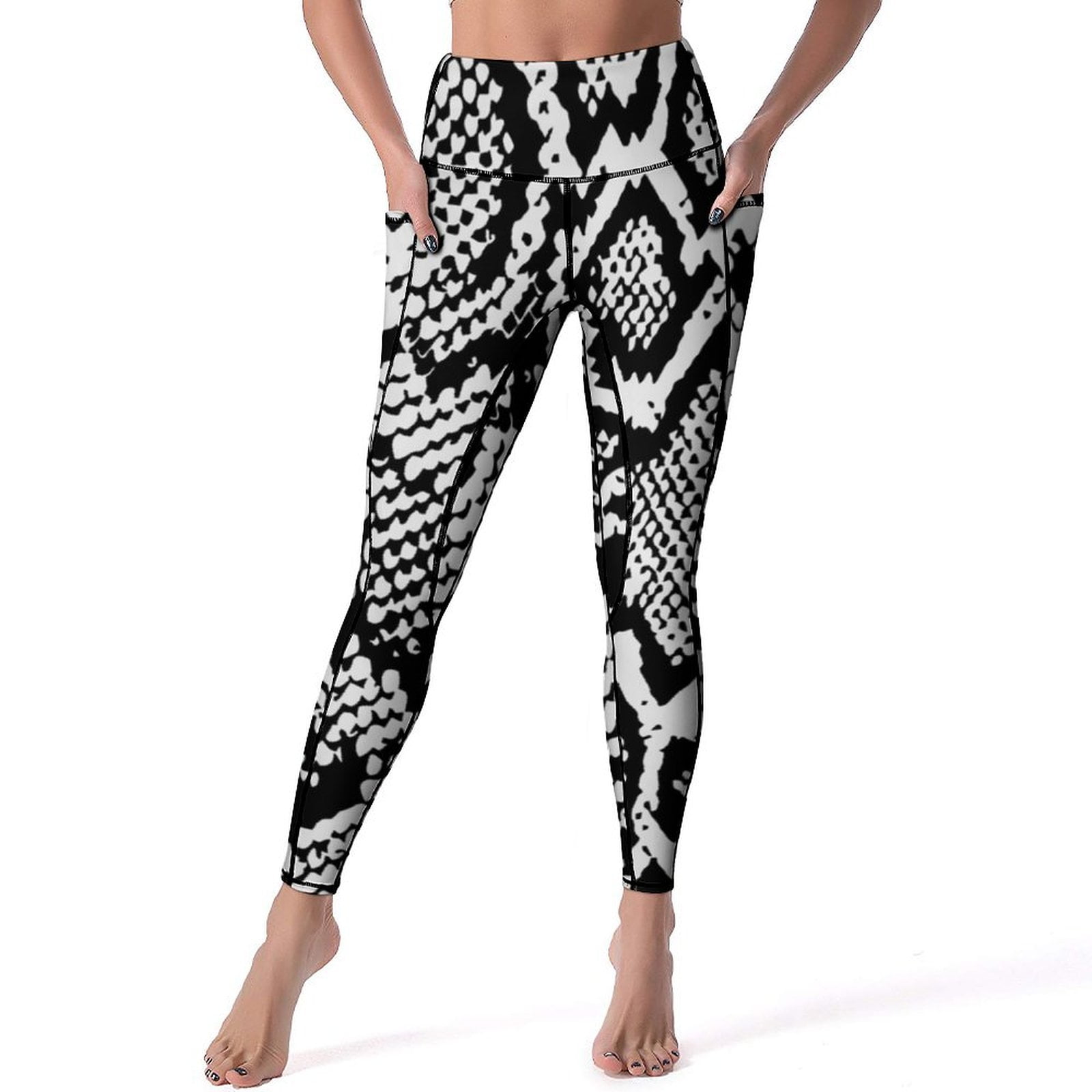Snakeskin Python Leggings Sexy Animal Print High Waist Yoga Pants Funny ...