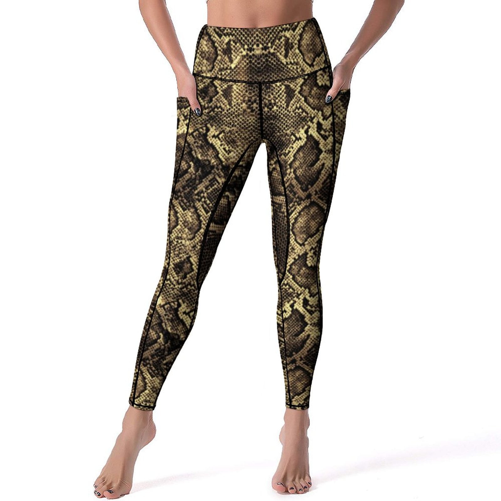 Snakeskin Python Leggings Sexy Animal Print High Waist Yoga Pants Funny ...