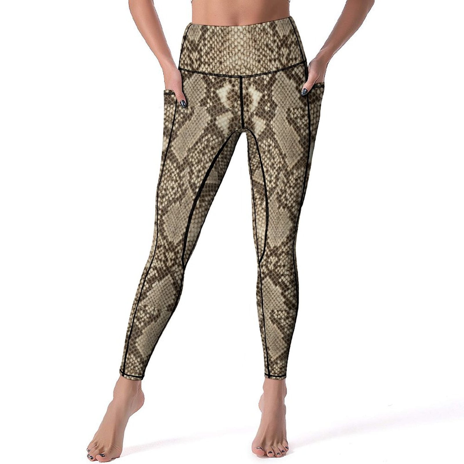 Snakeskin Python Leggings Sexy Animal Print High Waist Yoga Pants Funny Stretch Leggins Graphic ...