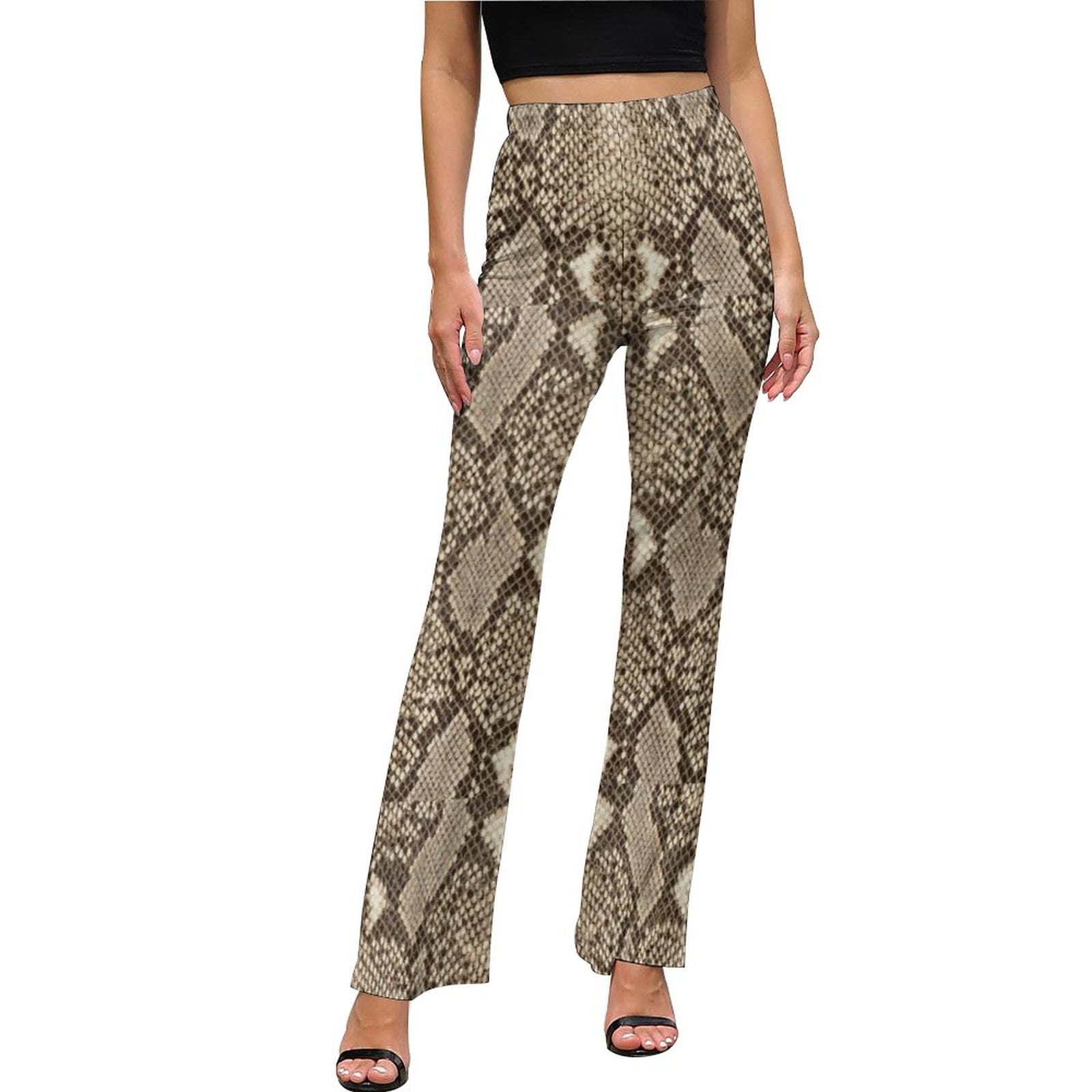 Snakeskin Python Pants High Waisted Animal Print Aesthetic Flared Pants ...