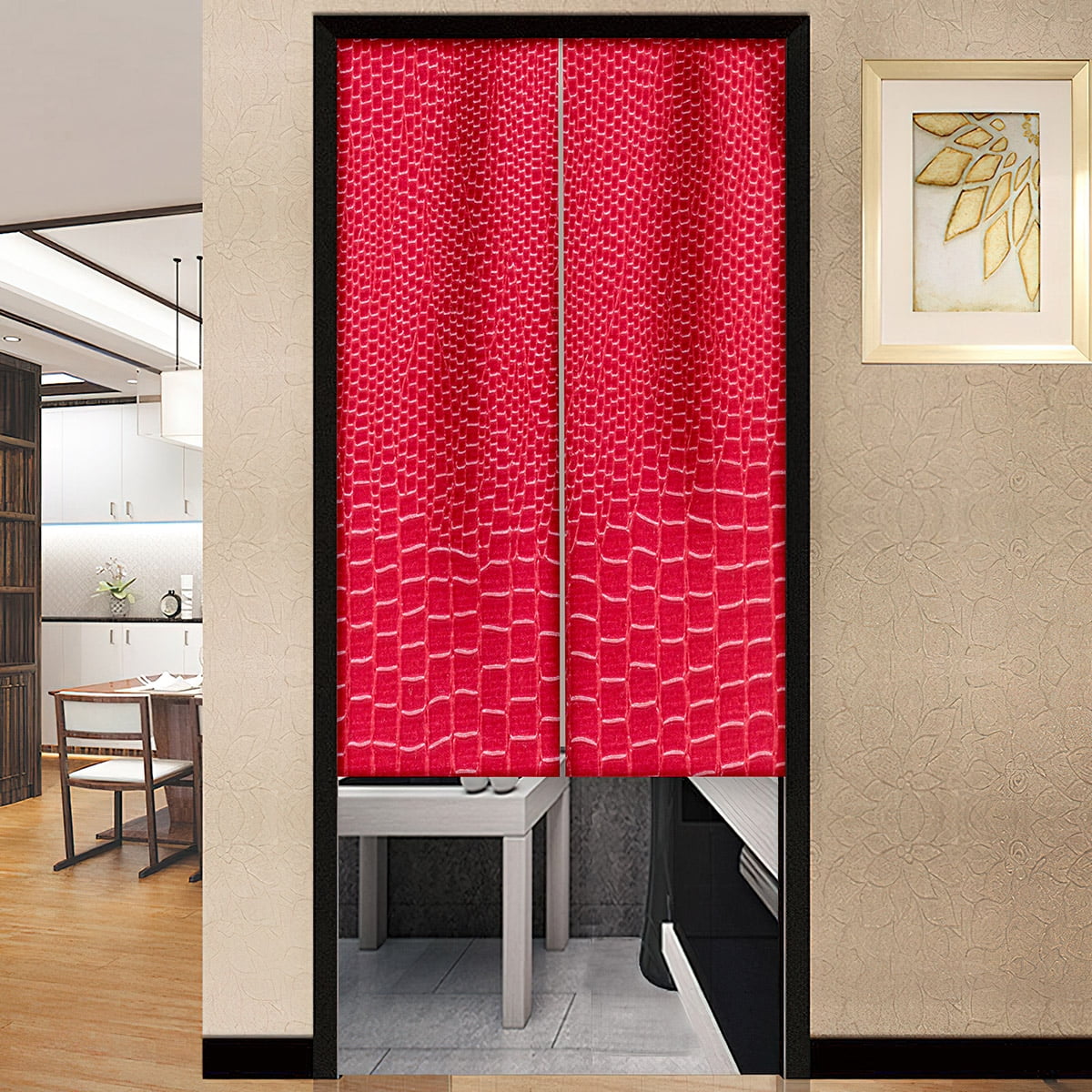 Snakeskin Texture Door Curtain Japanese Kitchen No Punching Partition ...