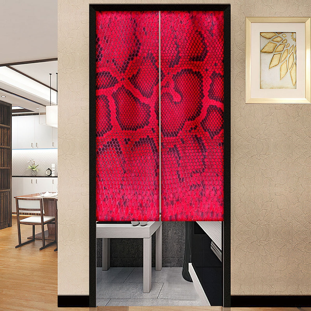 Snakeskin Texture Door Curtain Japanese Kitchen No Punching Partition ...