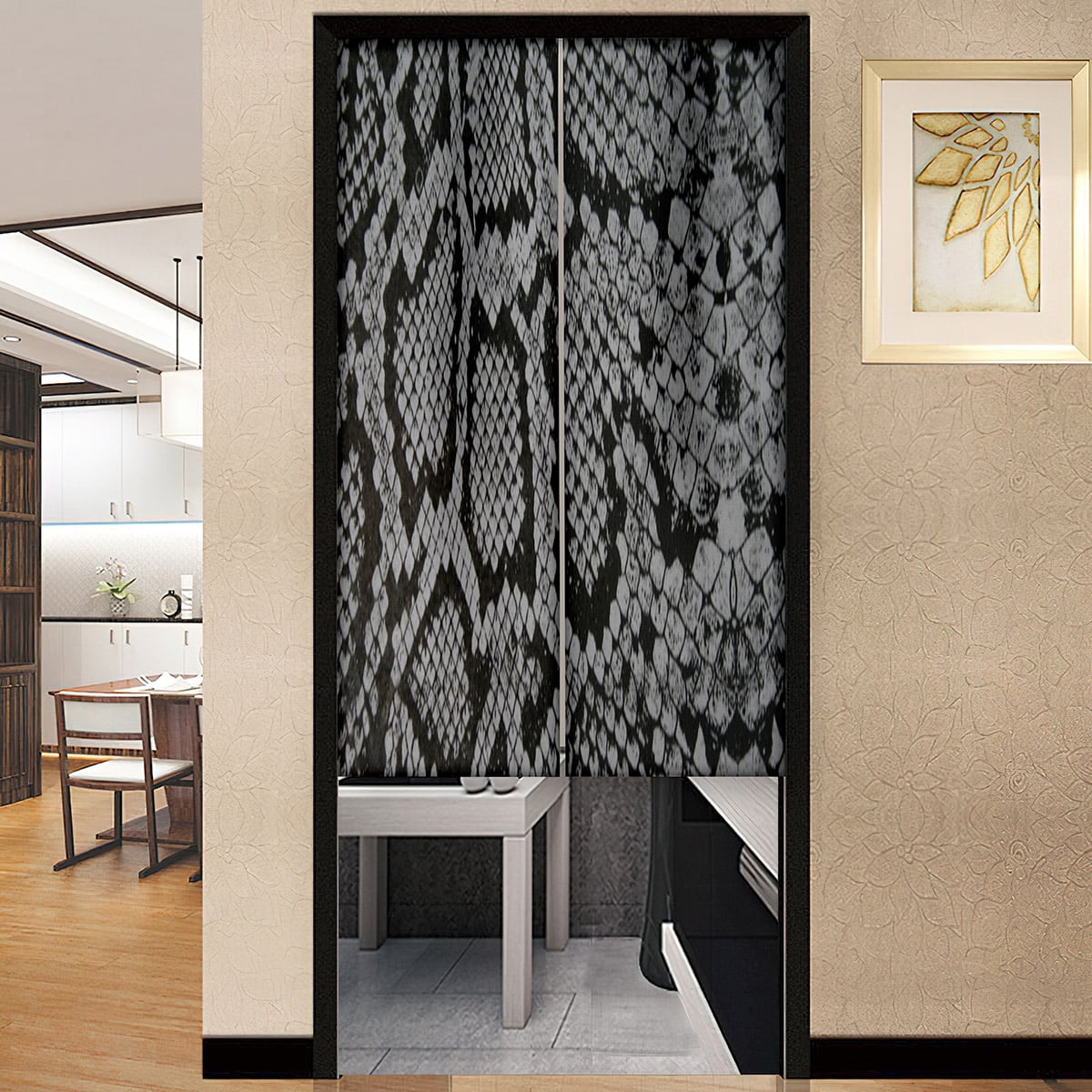 Snakeskin Texture Door Curtain Japanese Kitchen No Punching Partition ...