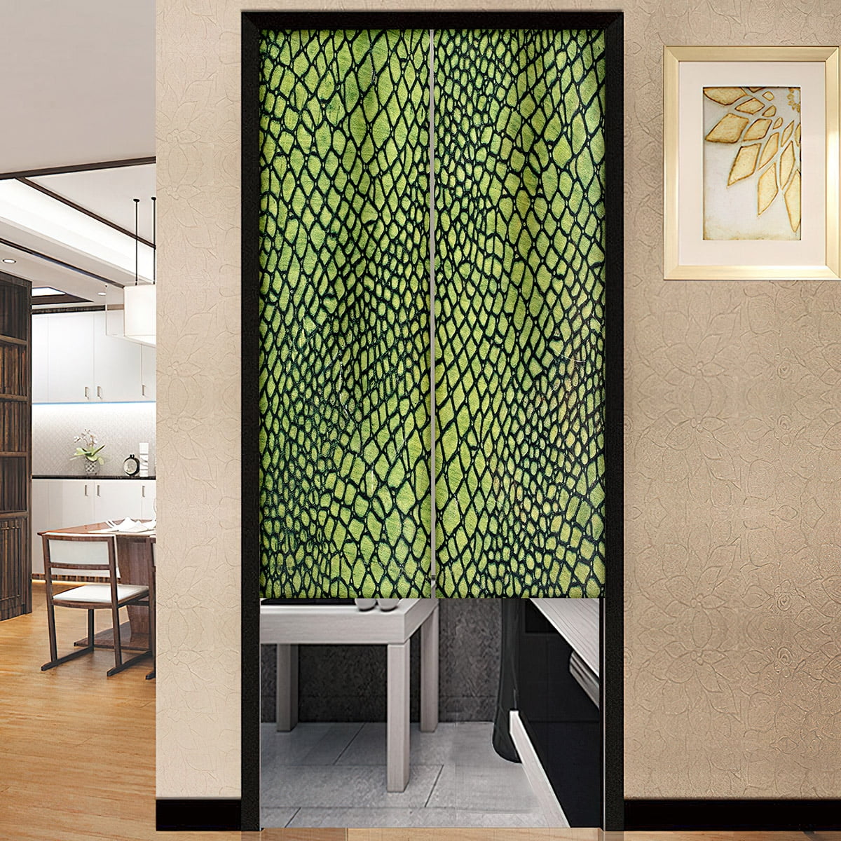 Snakeskin Texture Door Curtain Japanese Kitchen No Punching Partition ...