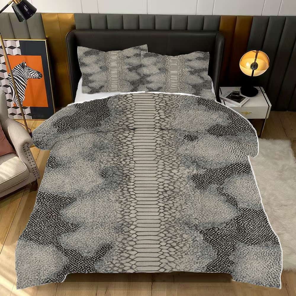 Snakeskin Textured Fabric Design Comforter Set Twin Size Bedding Set ...