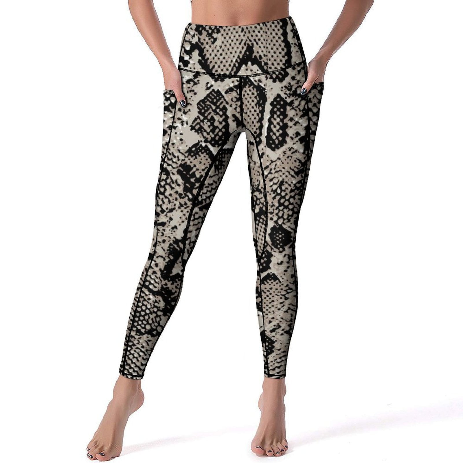 Snakeskin Yoga Pants Sexy Black and Red Python Custom Leggings High ...