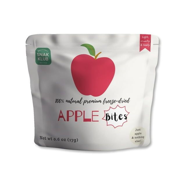 Snakklub Apple Bites - DMF15 Single-Serve Freeze-Dried Apple, 100% ...
