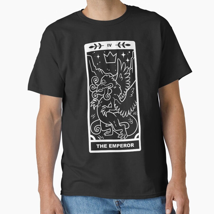 Snallygaster x The Emperor White Lines Cryptid Tarot Art Unisex T-Shirt ...