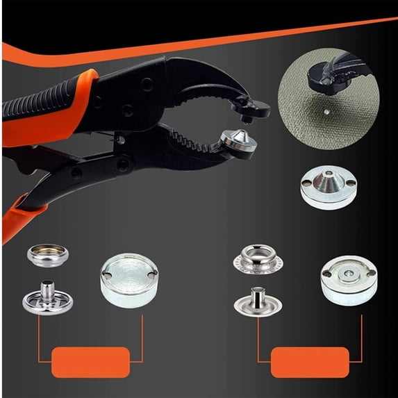 Snap Button Fastener Kit with Pliers Press Tool – Metal Snaps Buttons ...