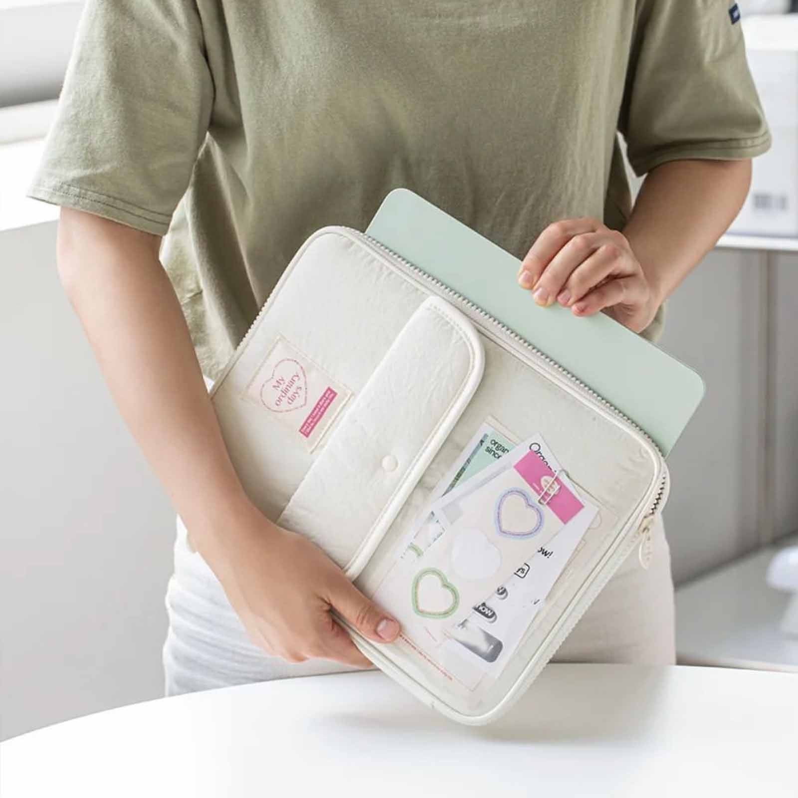 Snap Button Insert Pocket Organizer Tablet Bag Organizer Handheld File ...