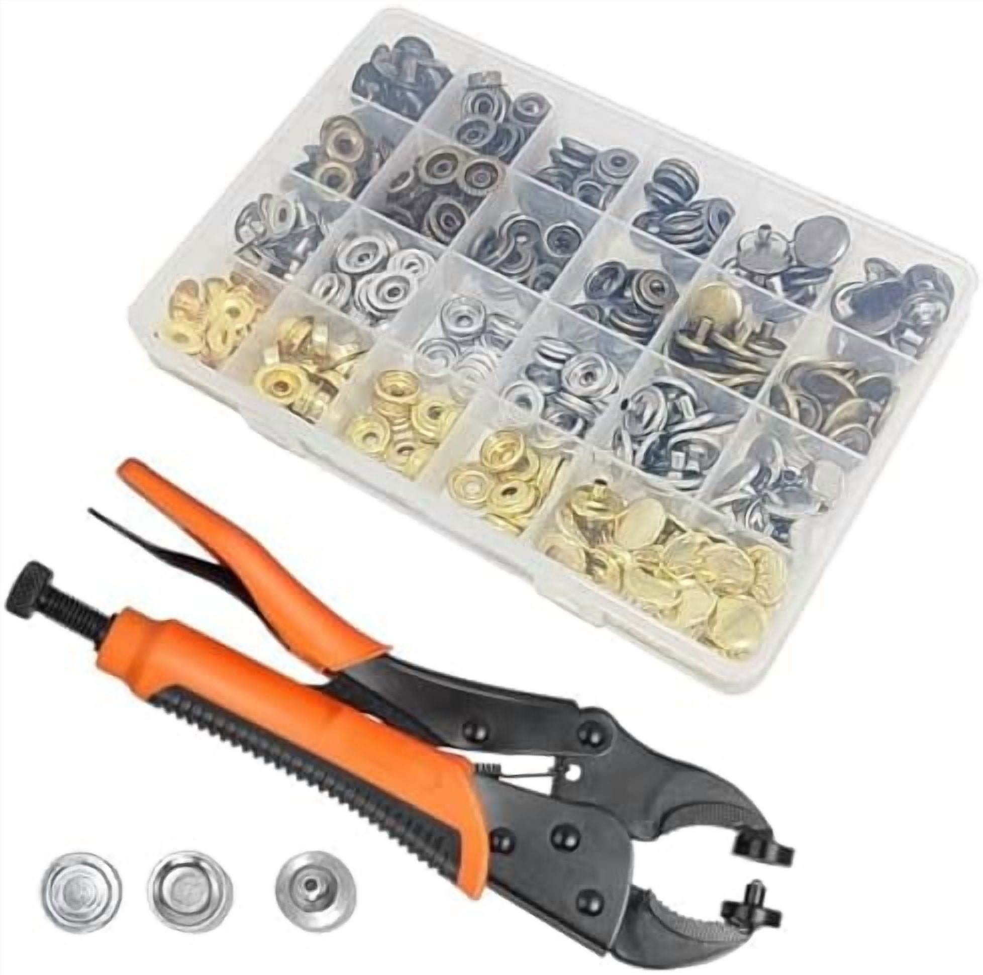 Snap Button Kit - 100 Sets Heavy Duty Metal Snaps for Fabric, Canvas ...