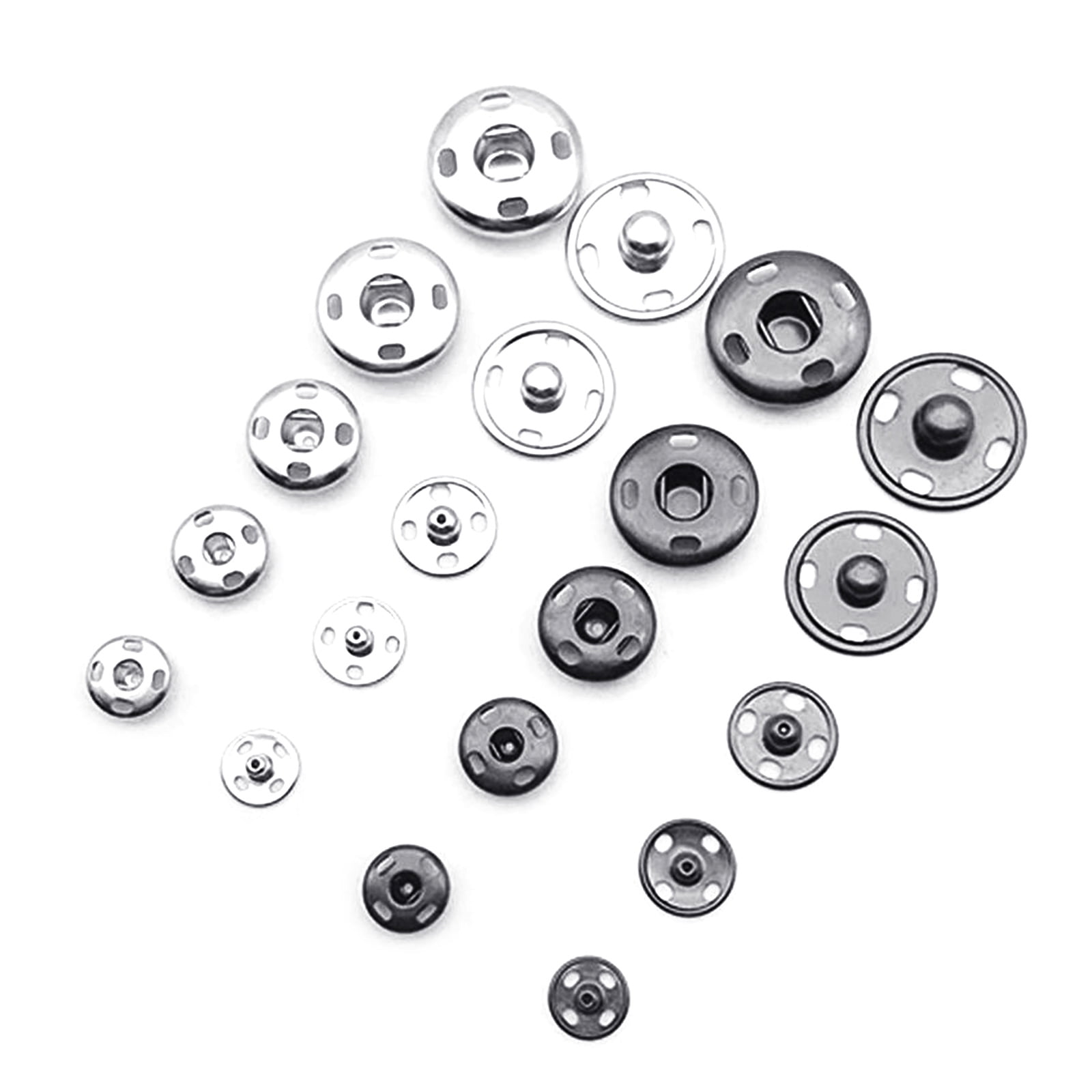 Snap Buttons for Sewing & Crafting 100 Sets in 2 Color Black& Silver ...