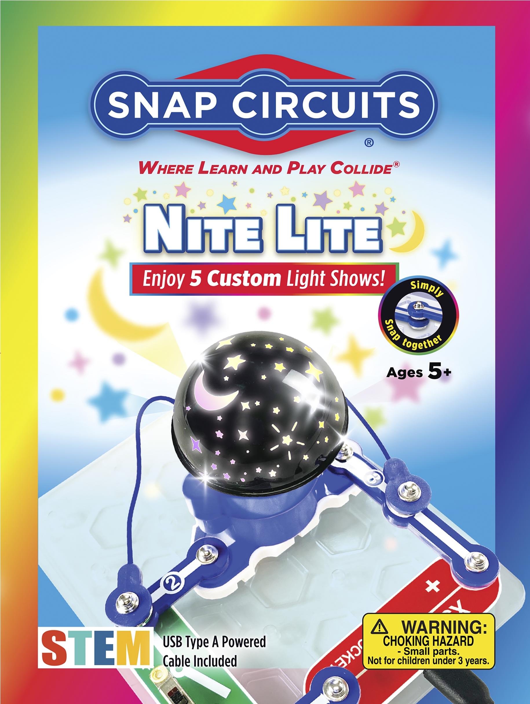 Snap Circuits® Nite Lite | Kids 5+ Years | 5 Light Projections | Night Light Projector for ...