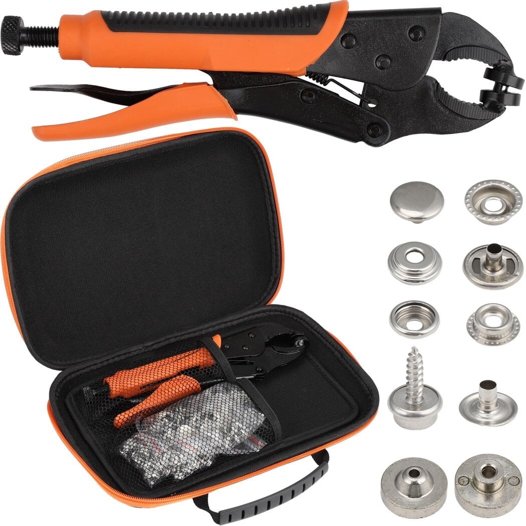 Peaoy Snap Fastener Tool Kit, Heavy-Duty Plier Set with 140 Metal Snaps ...