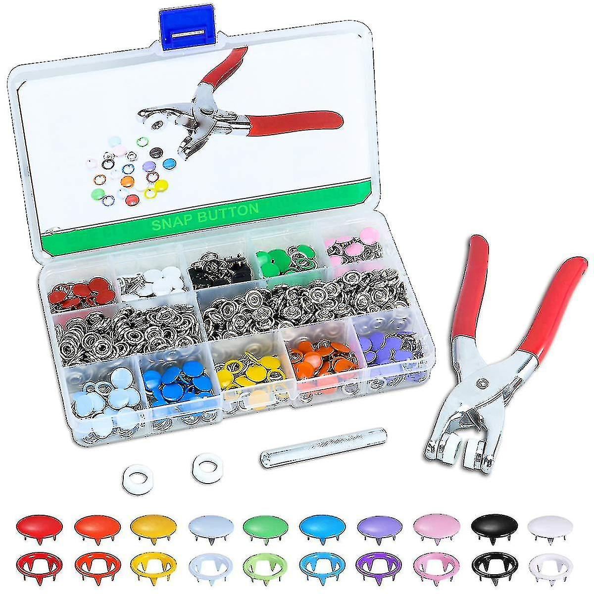 Snap Fasteners, Snap Fastener Set With Pliers 200 Sets Snap Fasteners ...