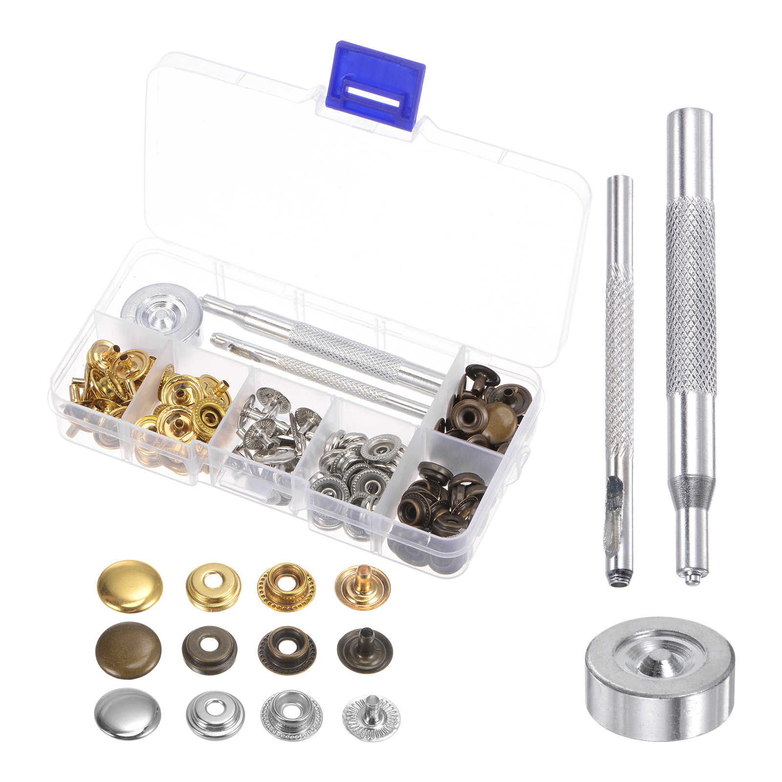 Snap Fasteners Kit with 3 Setter Tools & Storage Box for Clothing, 30 ...