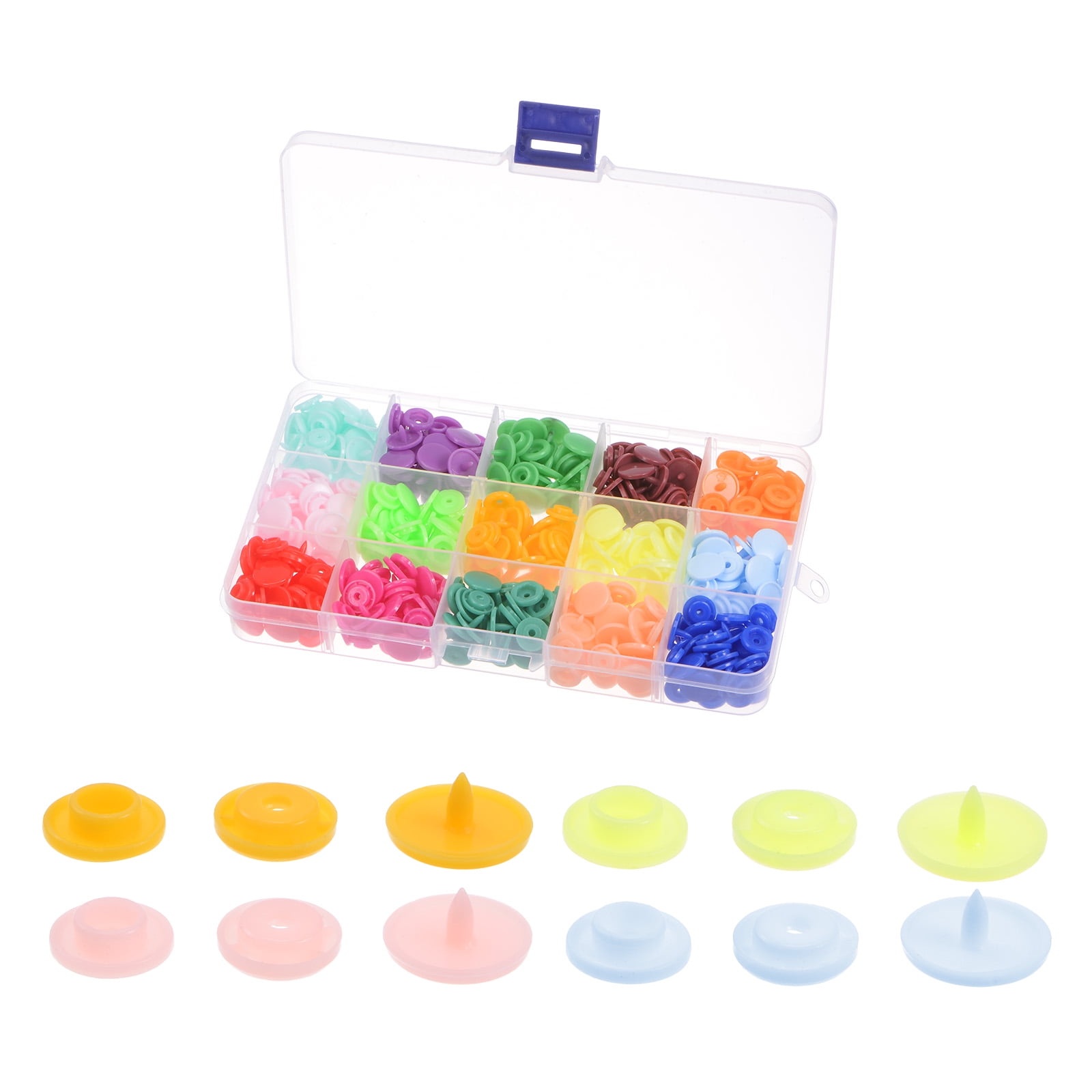 Snap Fasteners Kit with Storage Box for Clothing 15 Colors, 150 Sets ...