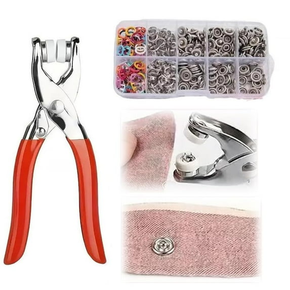 Snap Fasteners Tool Kit, 100 PCS Invisible Colored Metal Buckle Manual ...