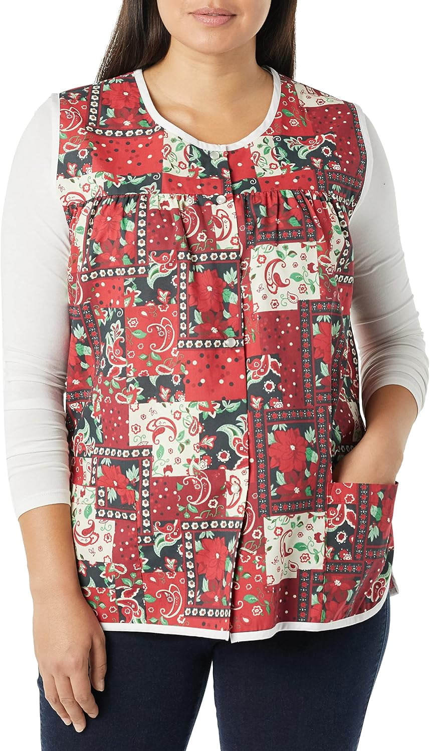 Snap Front Cobbler Aprons Vest with Two Patch Pockets - Walmart.com