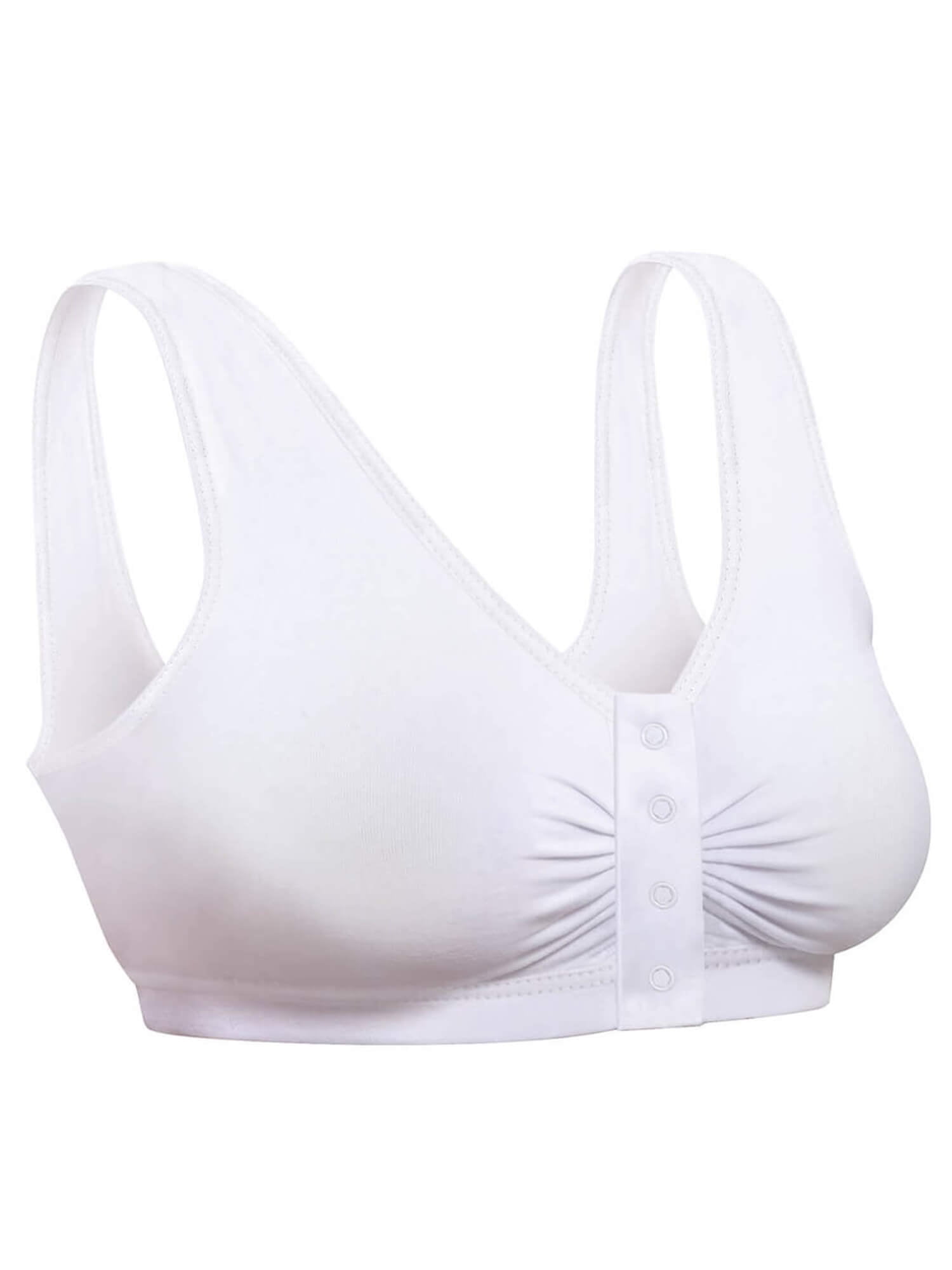 Snap Front Seamless Bra with Ultra-Wide Straps For Comfort and Support ...