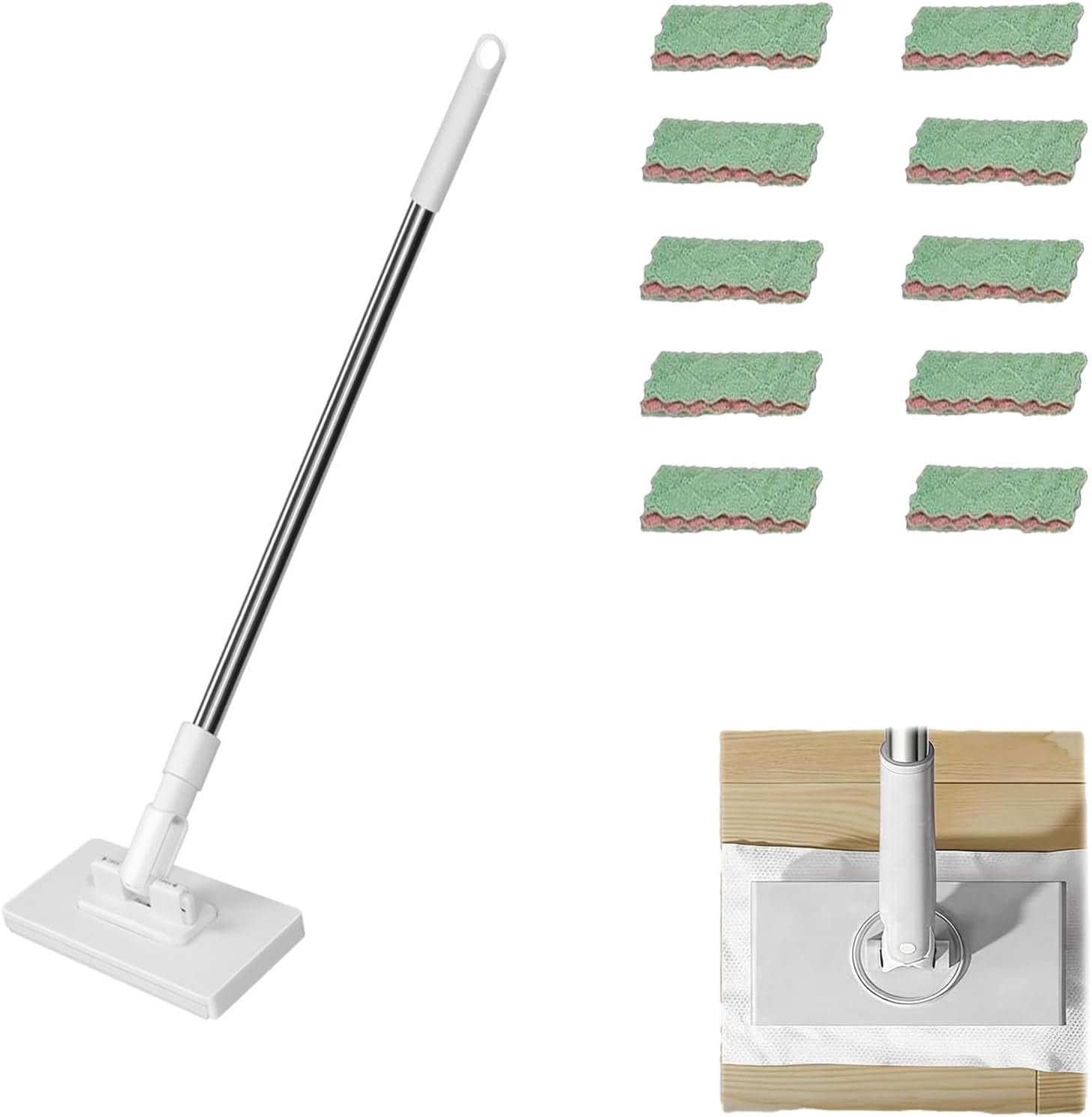 Snap Grip Mini Mop – 2026 New Flat Mini Mop with One-Click Cloth Change ...