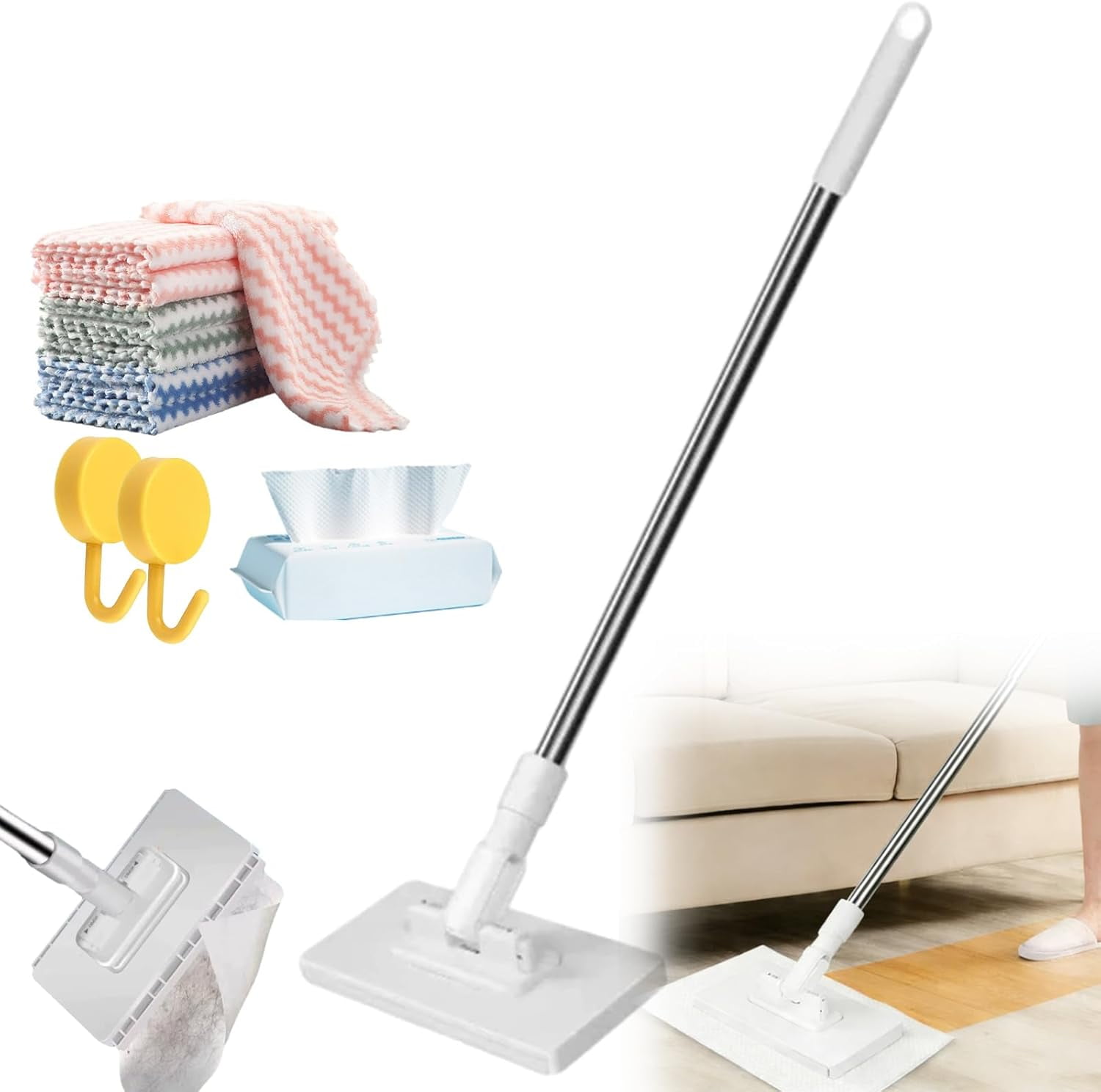 Snap Grip Mini Mop | Zero Touch Mini Mop: Disposable Snap GripMop Stick ...