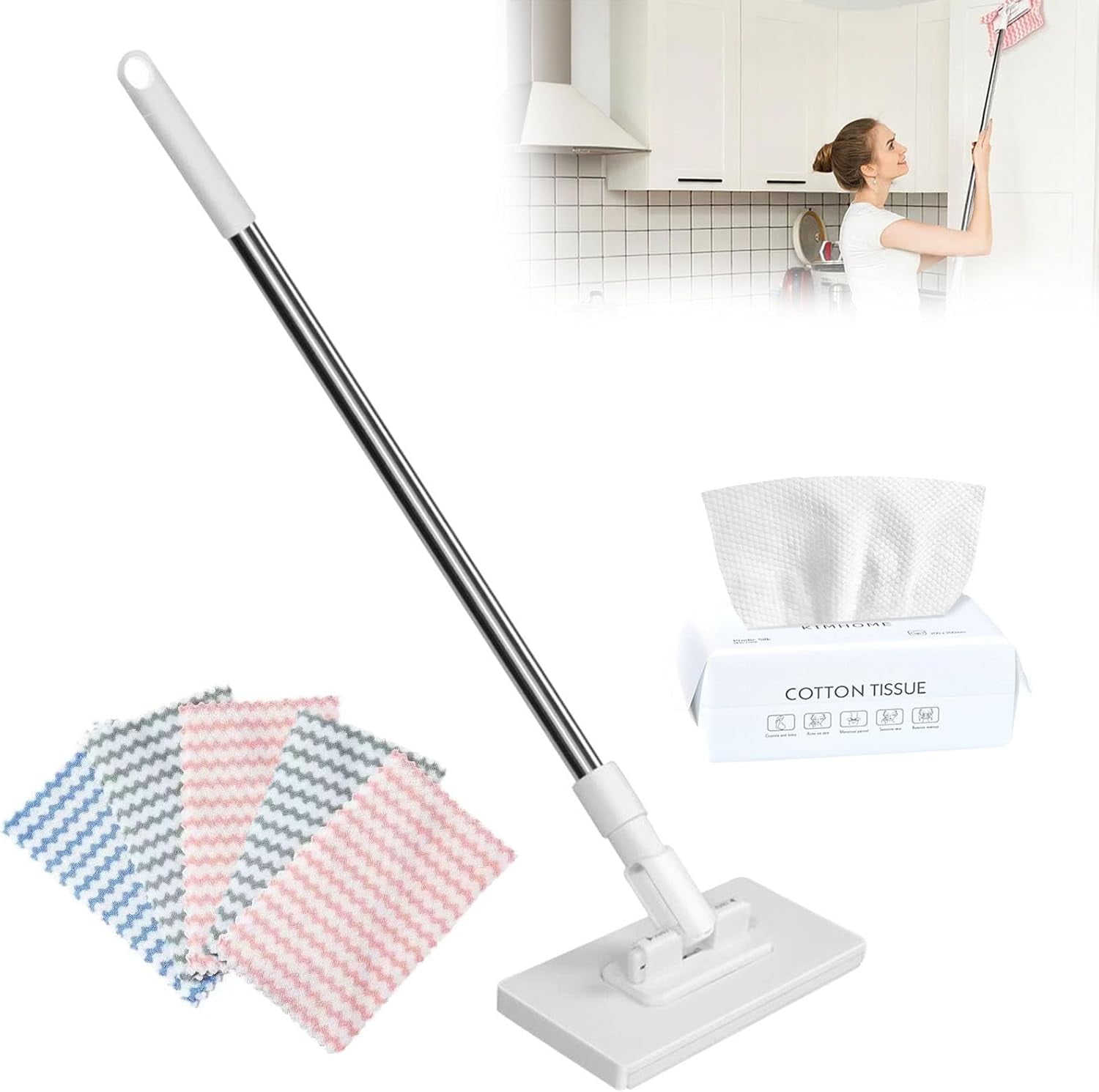 Snap Grip Mini Mop, Zero Touch Mini Mop, Retractable Gap Dust Cleaner ...