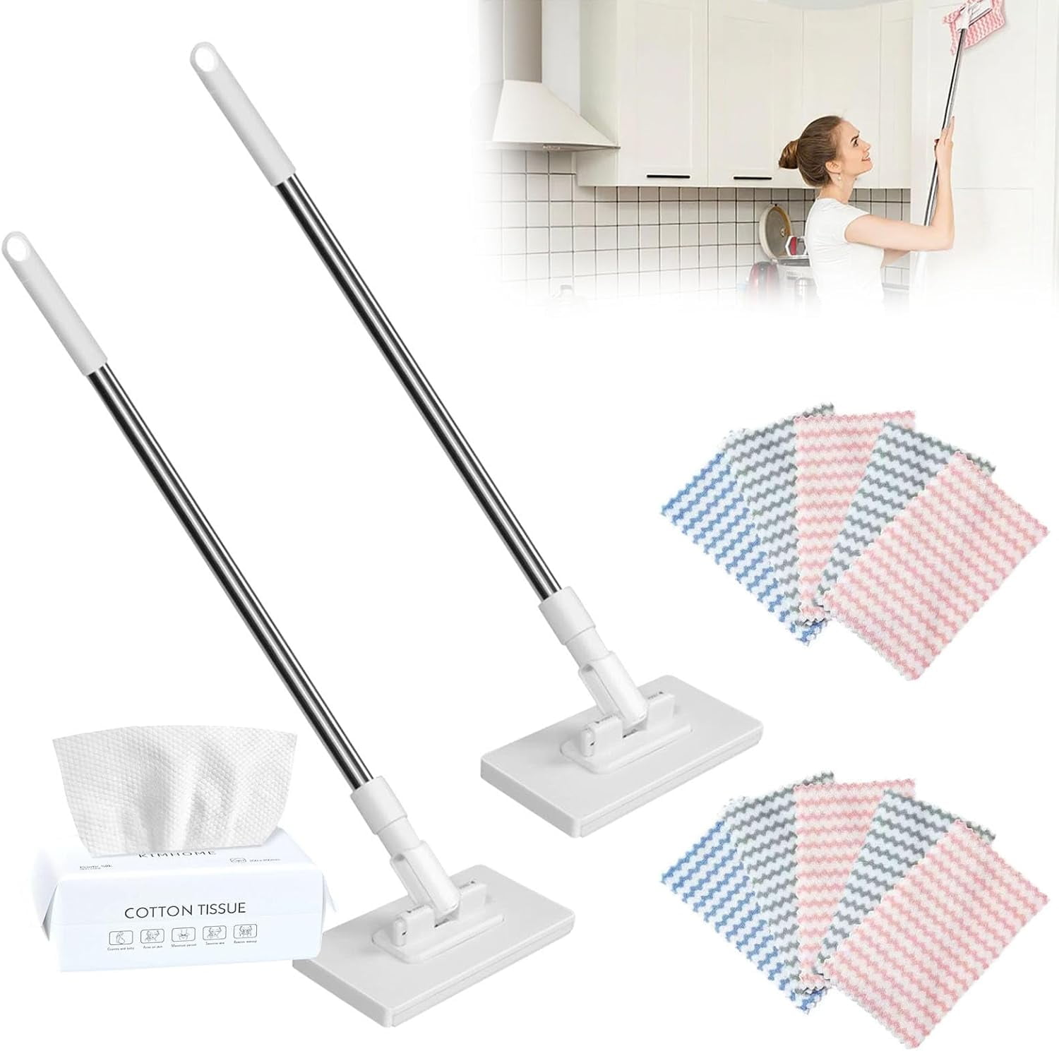 Snap Grip Mini Mop, Zero Touch Mini Mops, Retractable Gap Dust Cleaner ...