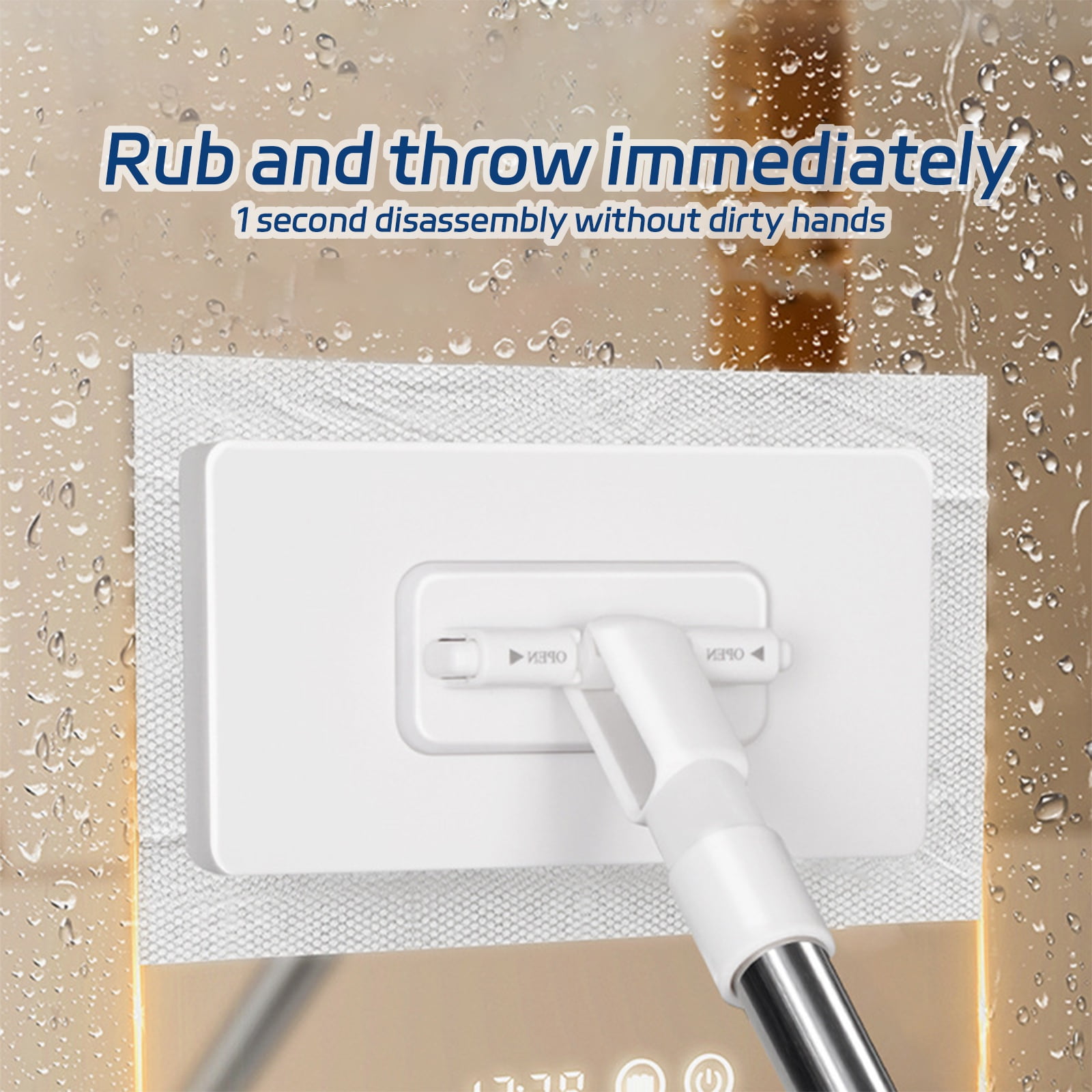 Snap Grip Minimop Reusable Wash-Free Plastic Mini Mop Dry and Use with ...