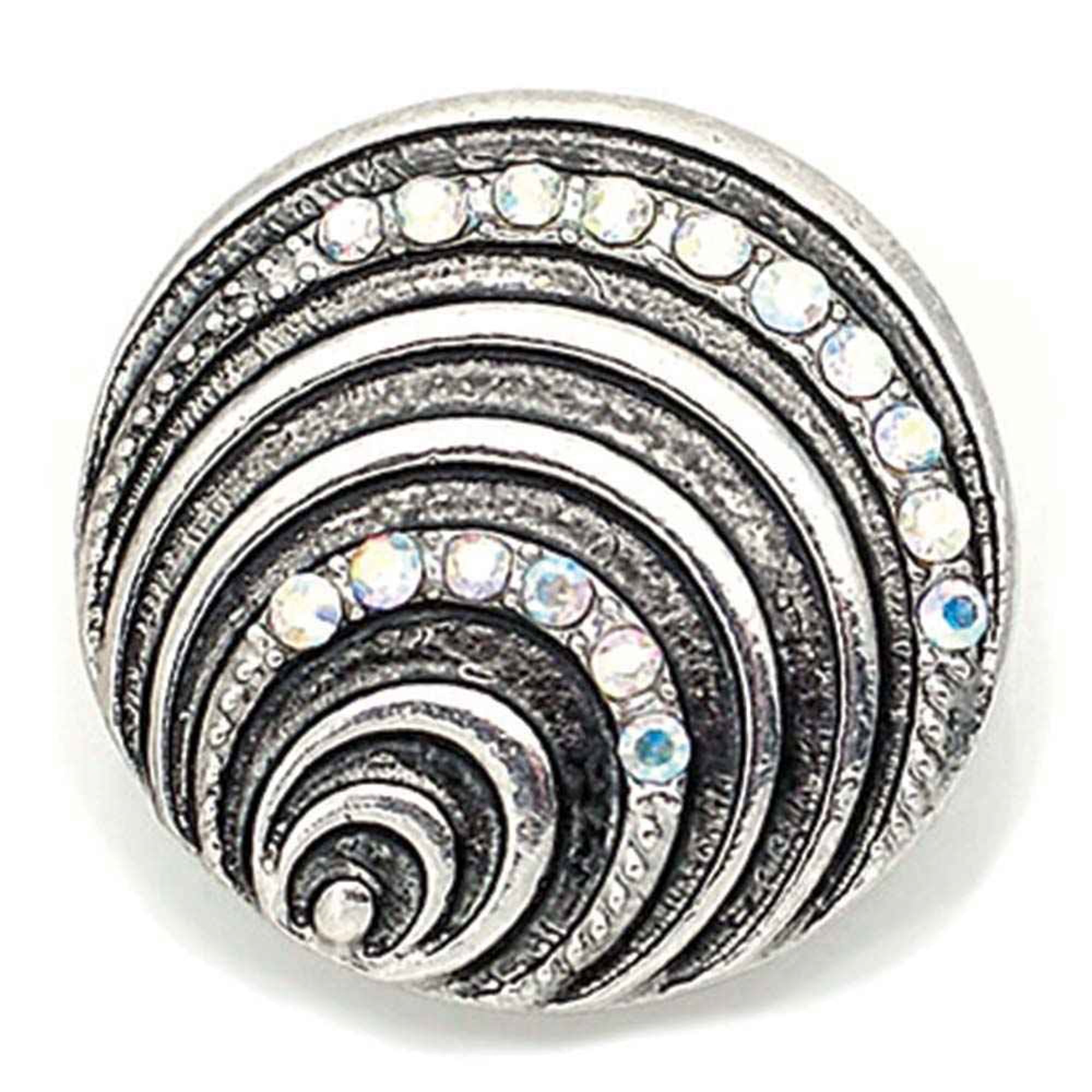 Sea Shell Rhinestone Snap Jewelry Ginger Charm Button Fits Custom ...