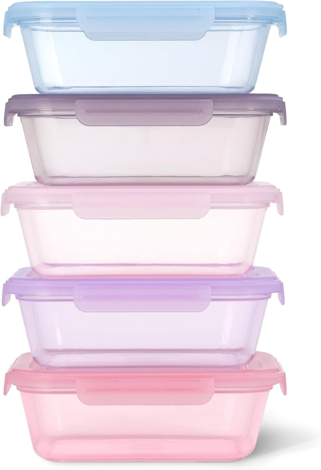 Snap & Nest 10-Piece 4.5 Cup Plastic Meal Prep Set, Reusable Food ...