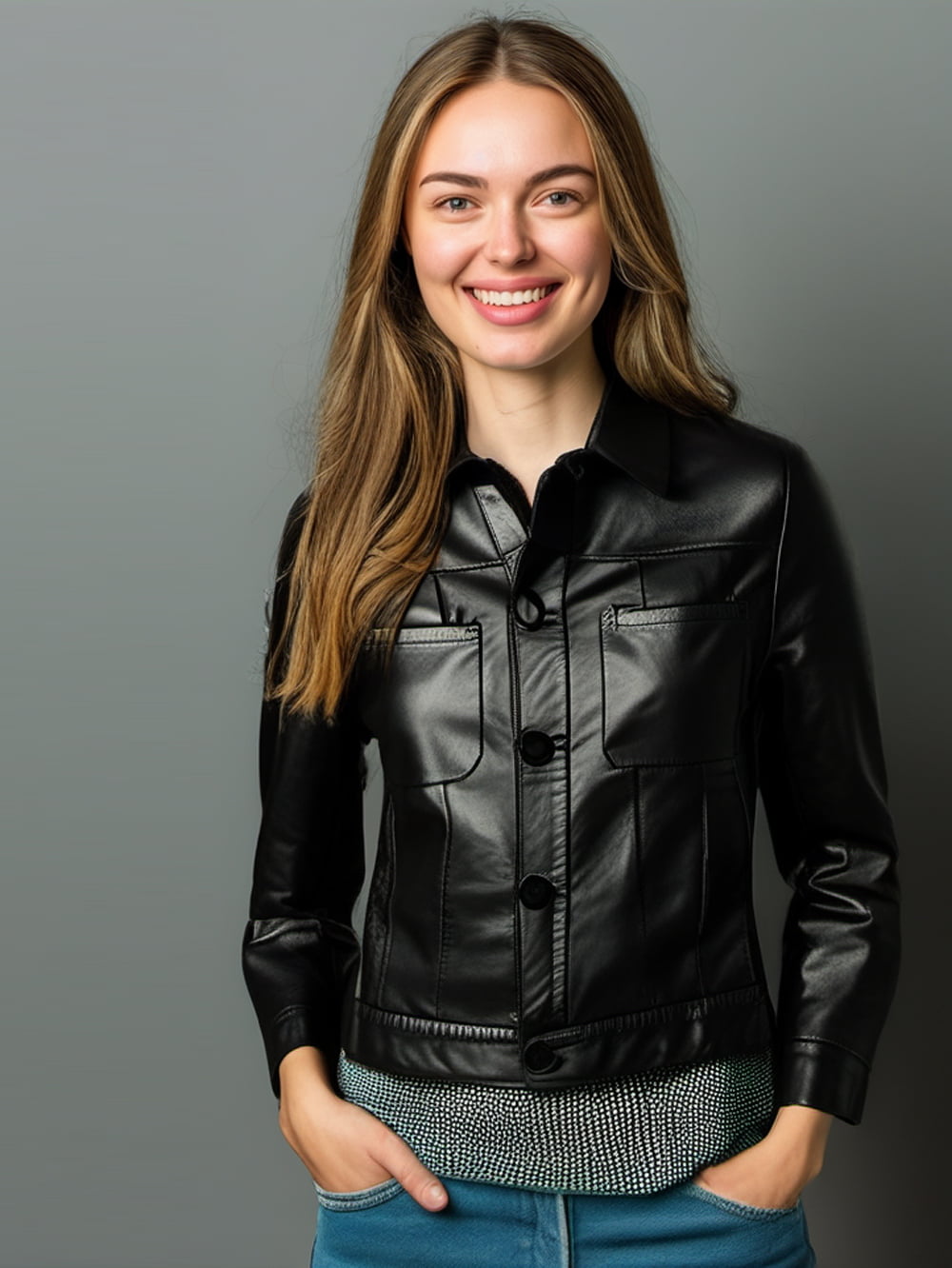 Snap-Off Collar Moto Jacket - Moonstone Blue , XL - Walmart.com