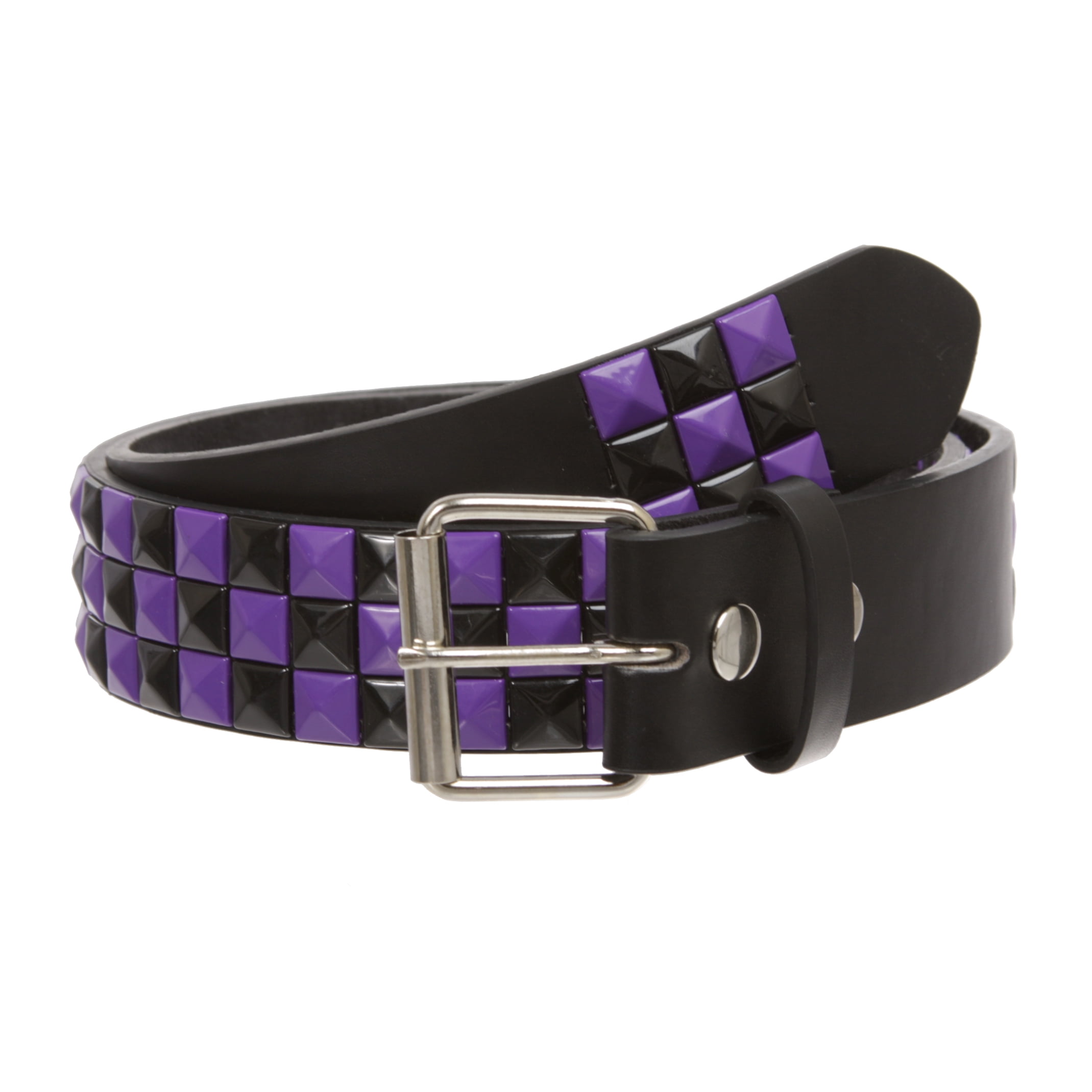 Snap On 1 1/2"-38mm Checkerboard Punk Rock Studded Belt - Walmart.com